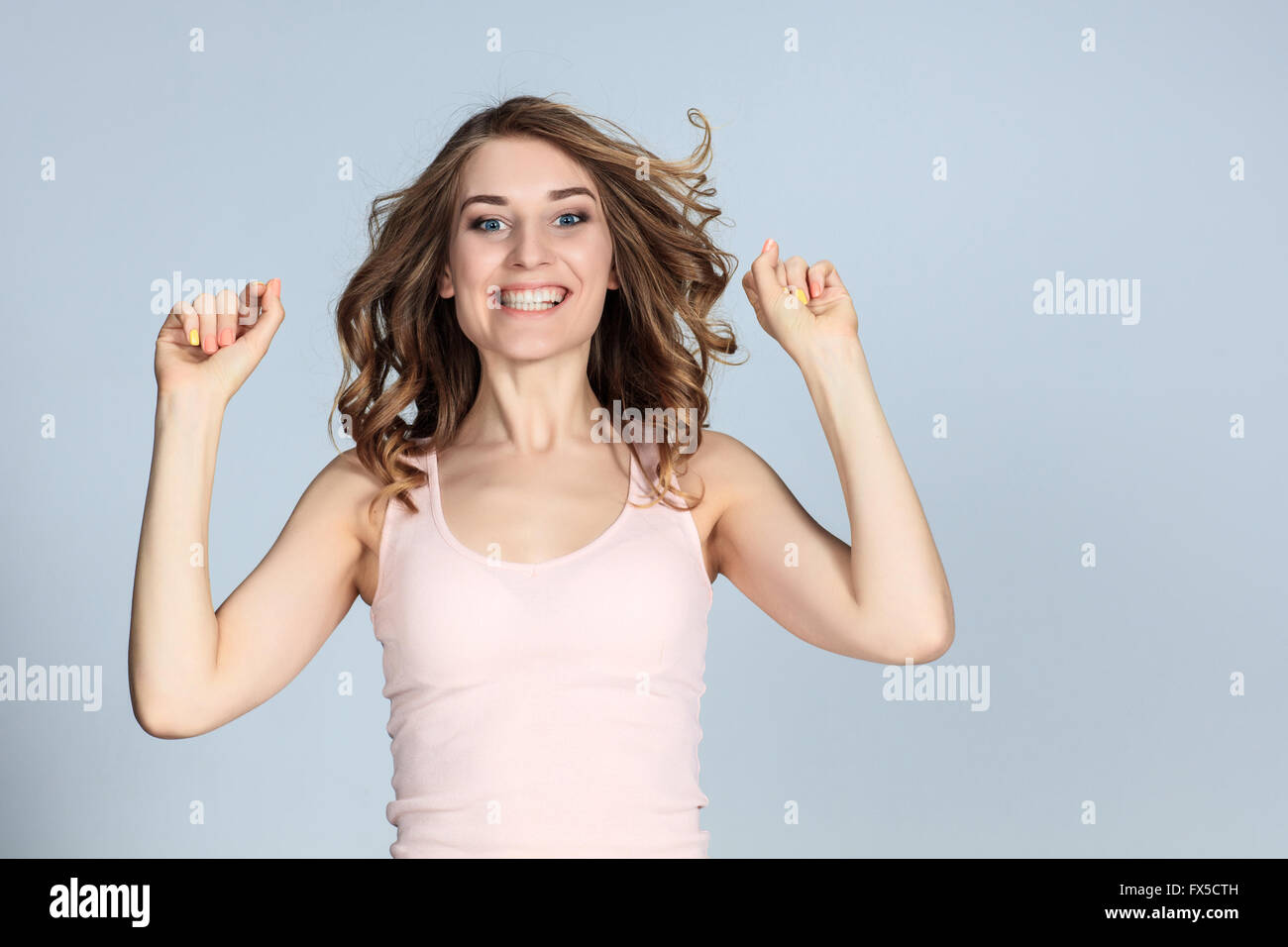 The young woman's portrait with happy emotions Stock Photo - Alamy