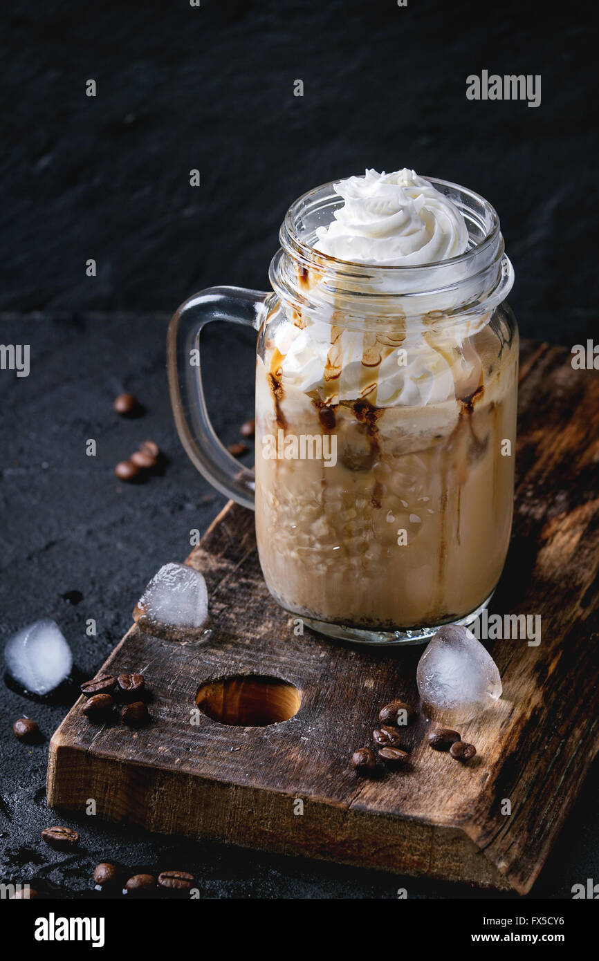 Ice coffee with cream Stock Photo - Alamy