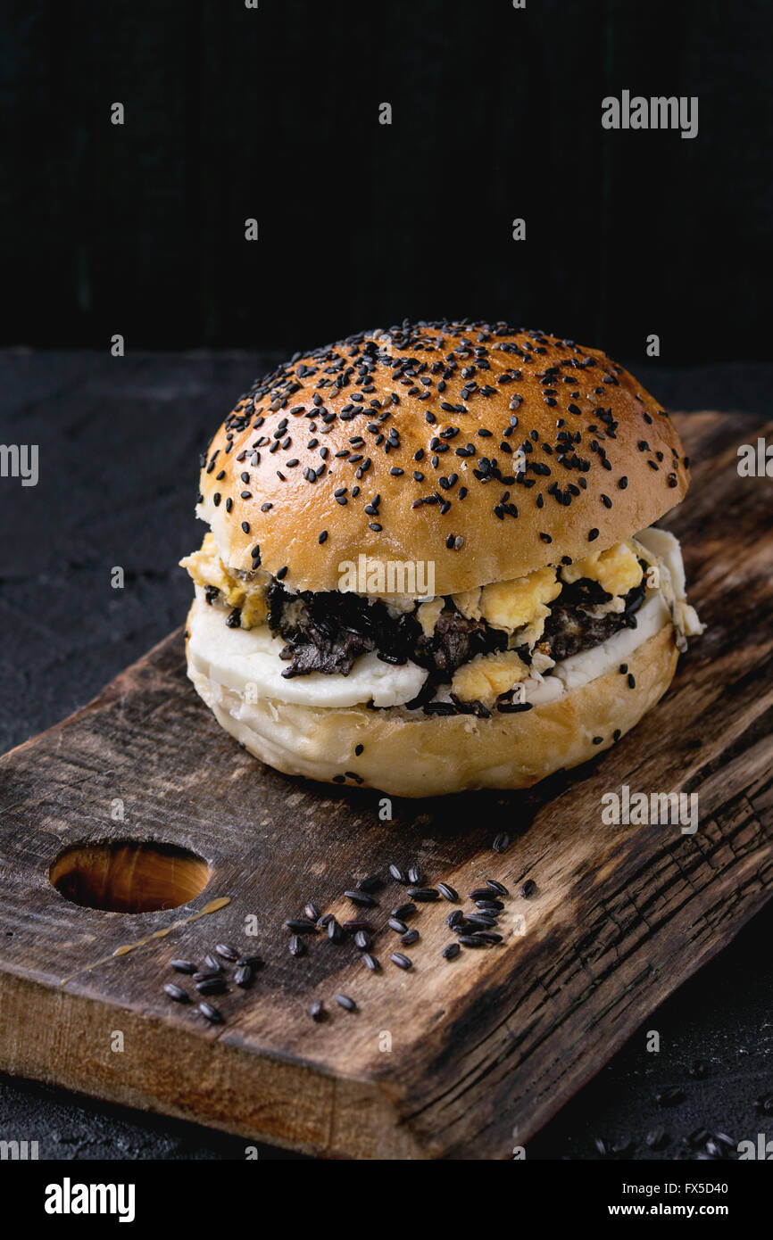 Black rice veggie burger Stock Photo - Alamy