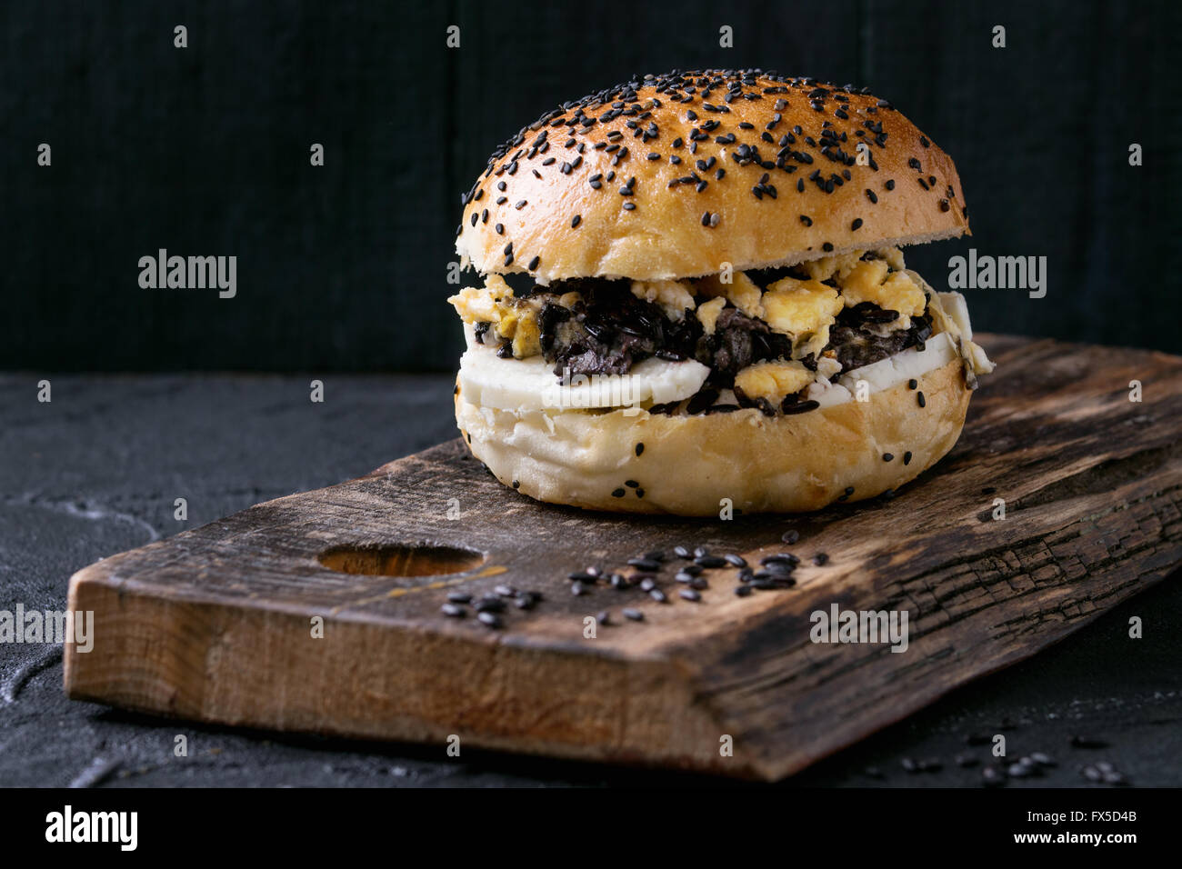 Black rice veggie burger Stock Photo - Alamy