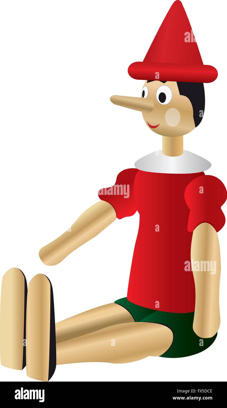 puppet pinocchio vector on white background Stock Vector Image & Art ...