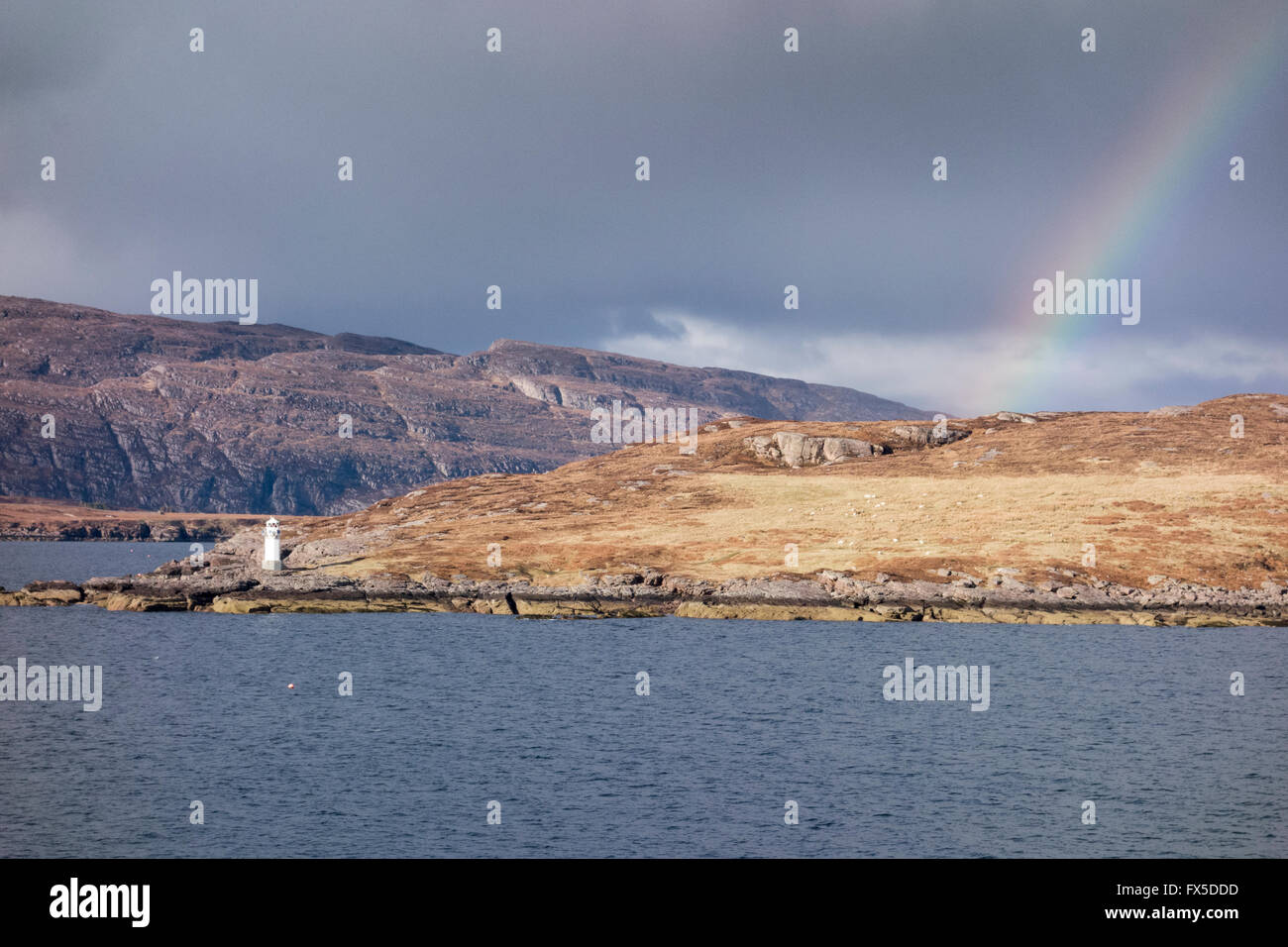 Rainbow over Loch Broom Ullapool Scottish Highlands UK Stock Photo - Alamy