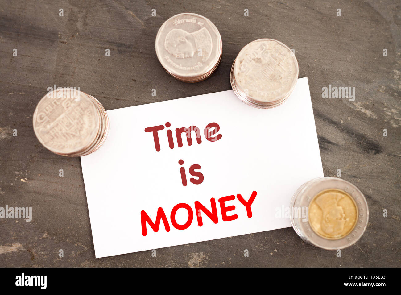 Time is money inspirational quote, stock photo Stock Photo - Alamy