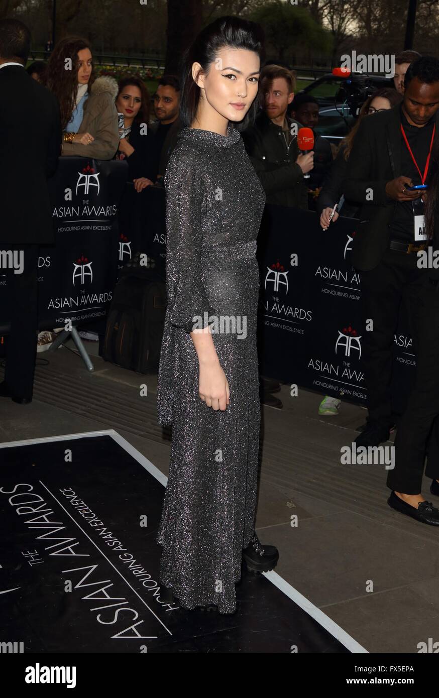 London, UK. Asami Zdrenka at the Asian Awards 2016. Grosvenor House ...