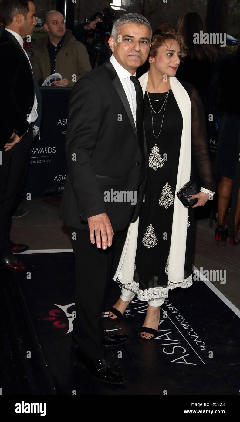 London, UK. Sadiq Khan (Labour MP) and wife Saadiya Khan at the Asian ...