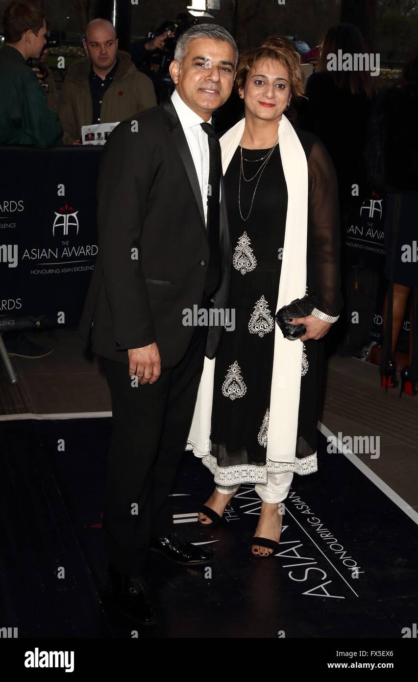 London, UK. Sadiq Khan (Labour MP) and wife Saadiya Khan at the Asian ...