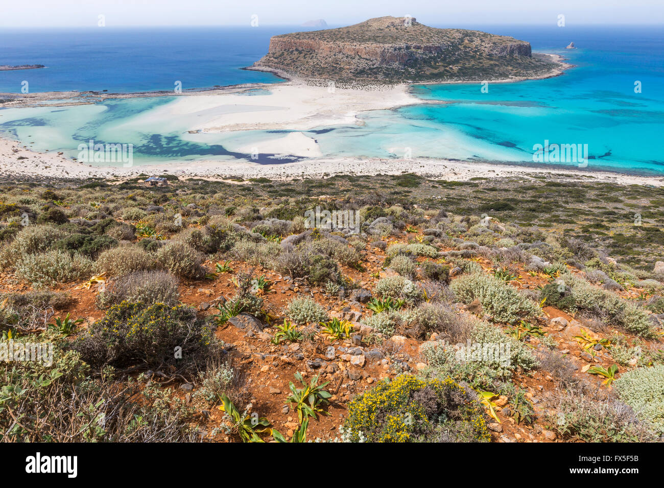 Balos bay at Crete island in Greece. Area of Gramvousa Stock Photo - Alamy
