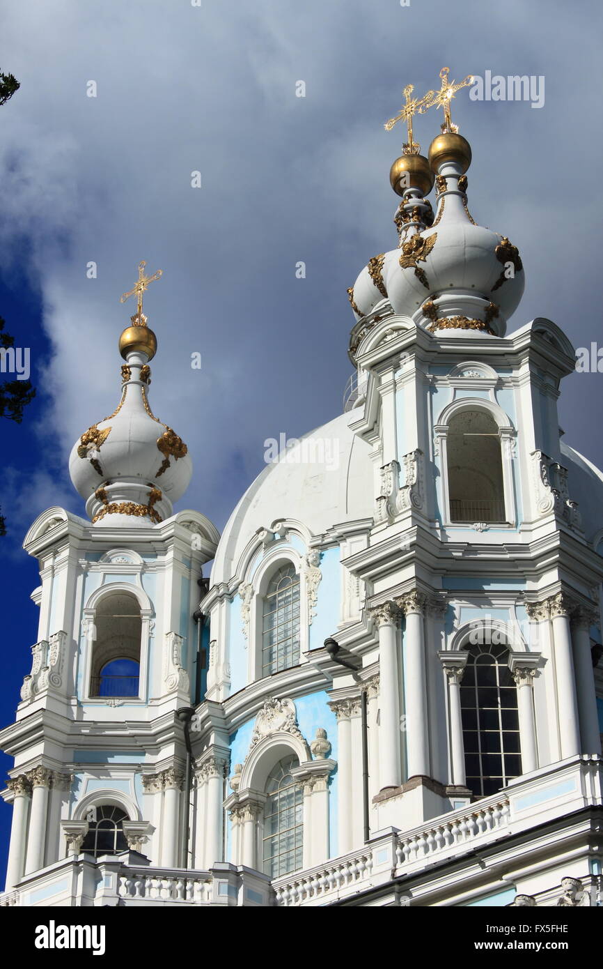Smolny Cathedral in St. Petersburg, Russia Stock Photo - Alamy