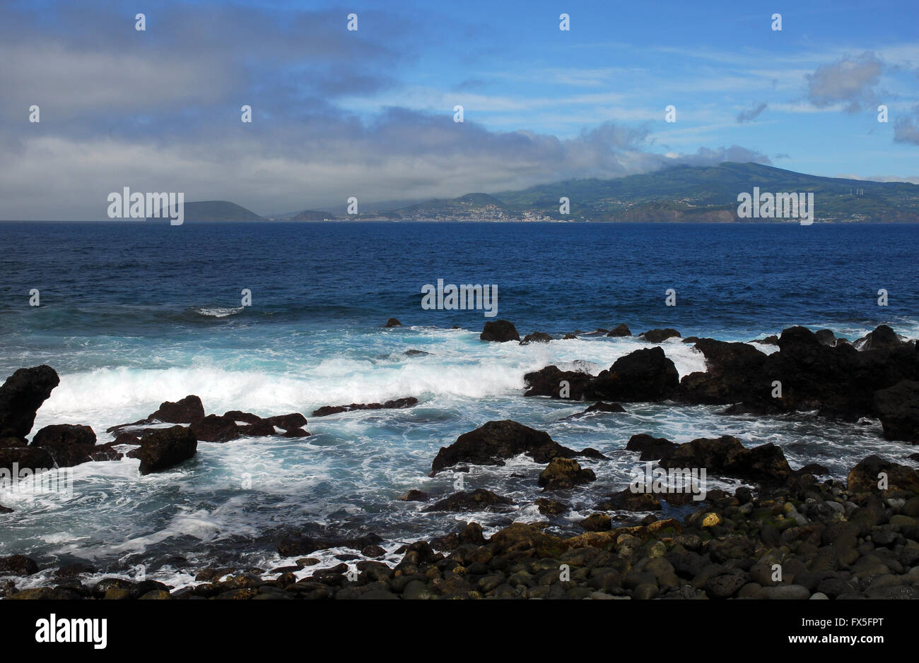 Portugal, Azores, Pico, View to Horta Stock Photo - Alamy