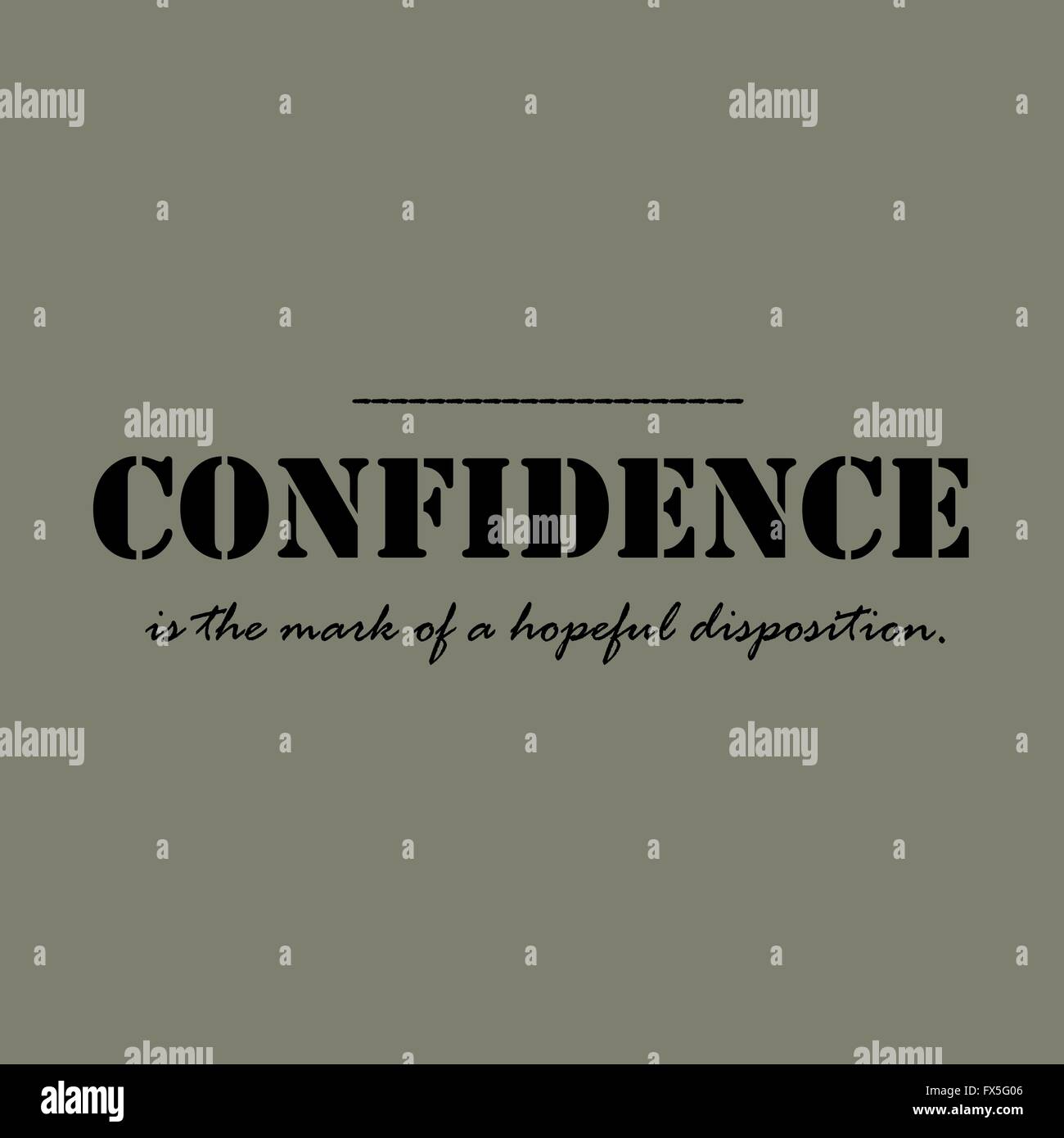 Confidence is the mark of a hopeful disposition Stock Vector Image ...