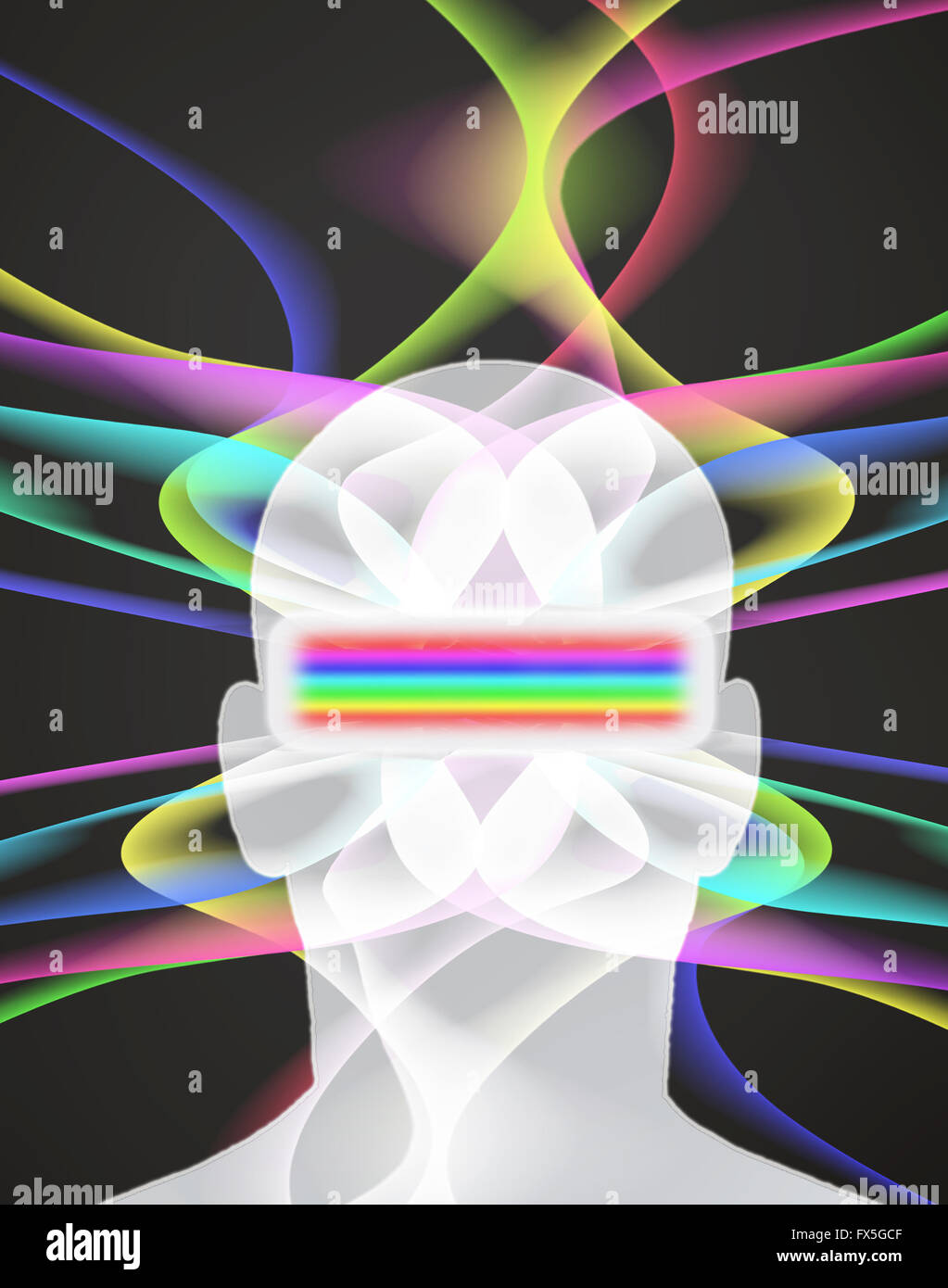 virtual reality concept digital illustration Stock Photo - Alamy