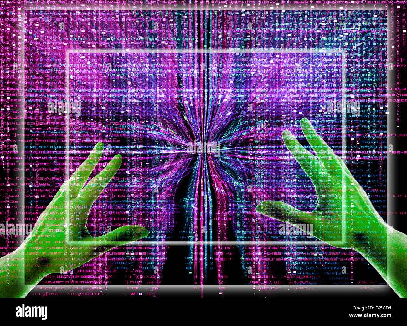 colored virtual reality concept digital illustration Stock Photo - Alamy