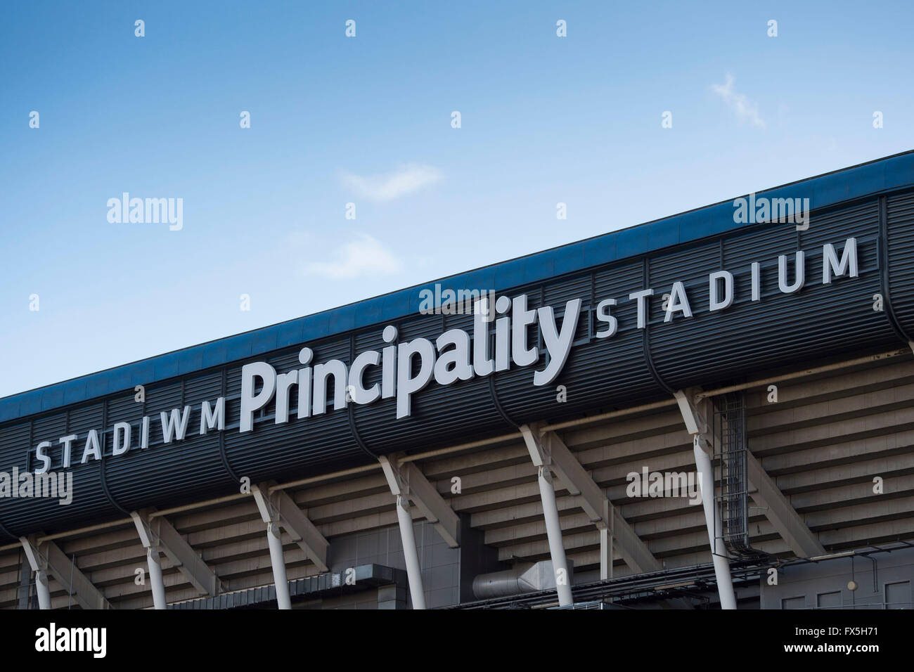 Principality Stadium sign logo in Cardiff, south Wales Stock Photo - Alamy