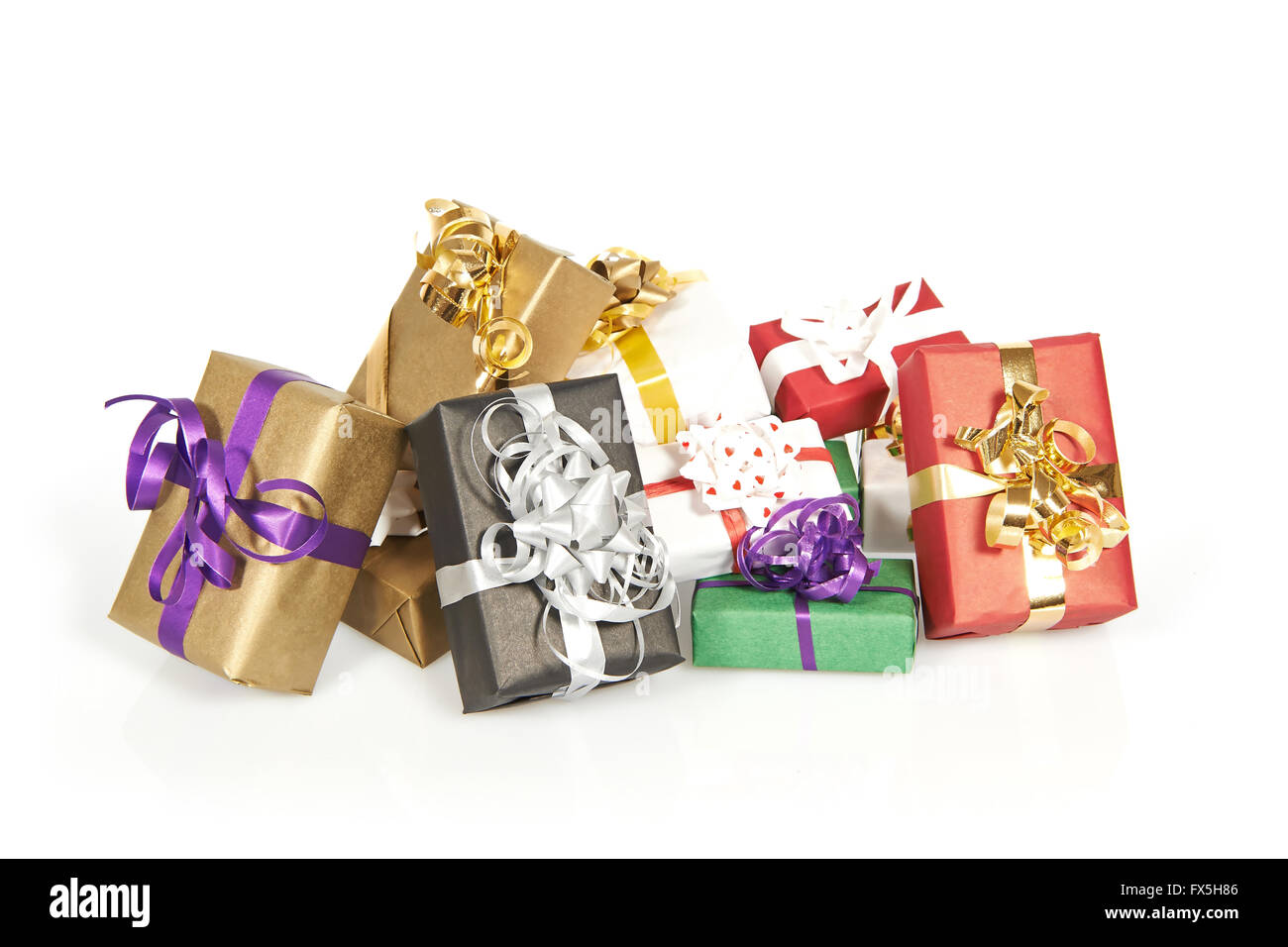 Christmas gifts isolated on a white background Stock Photo - Alamy