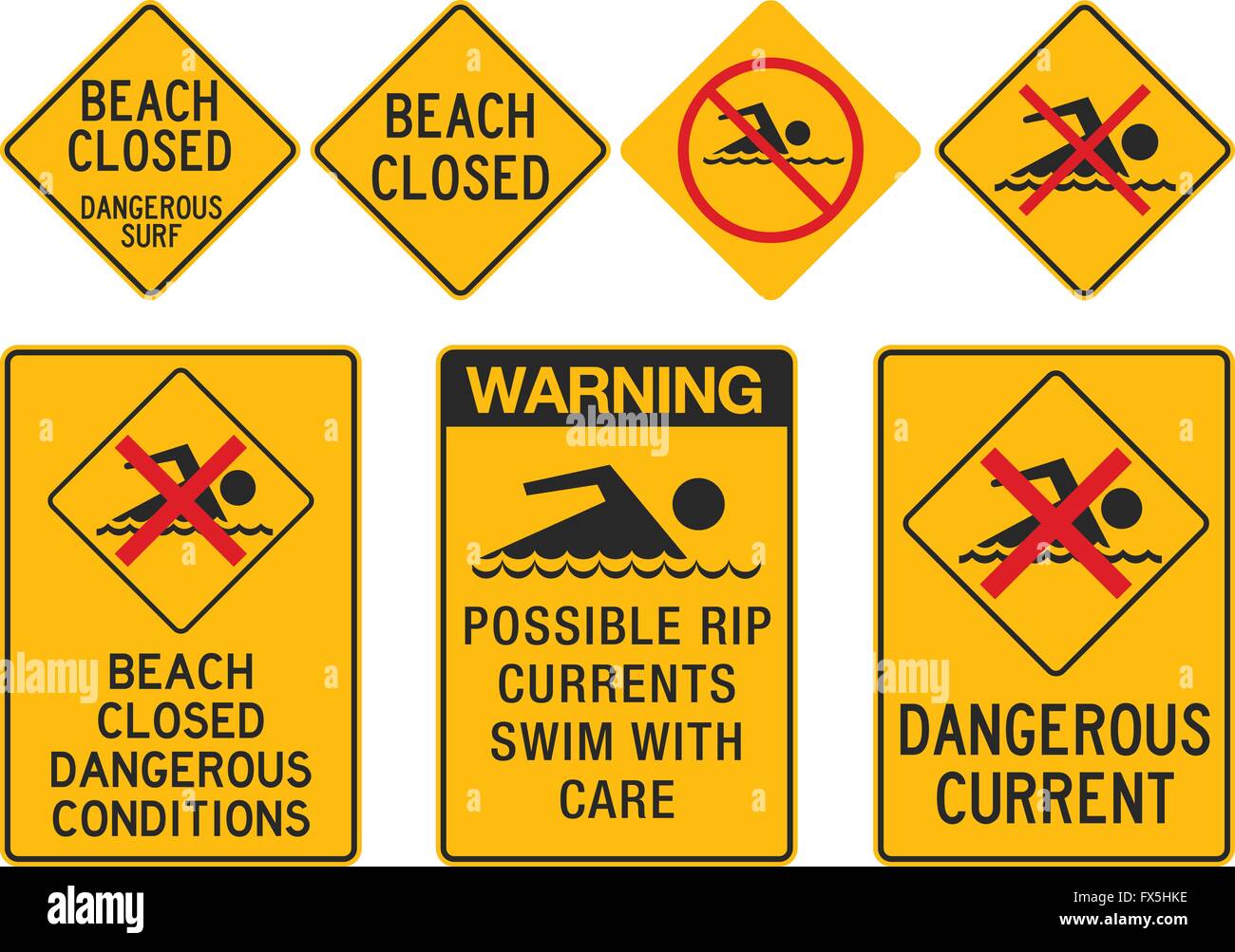 Beach Closed signs Stock Vector Image & Art - Alamy