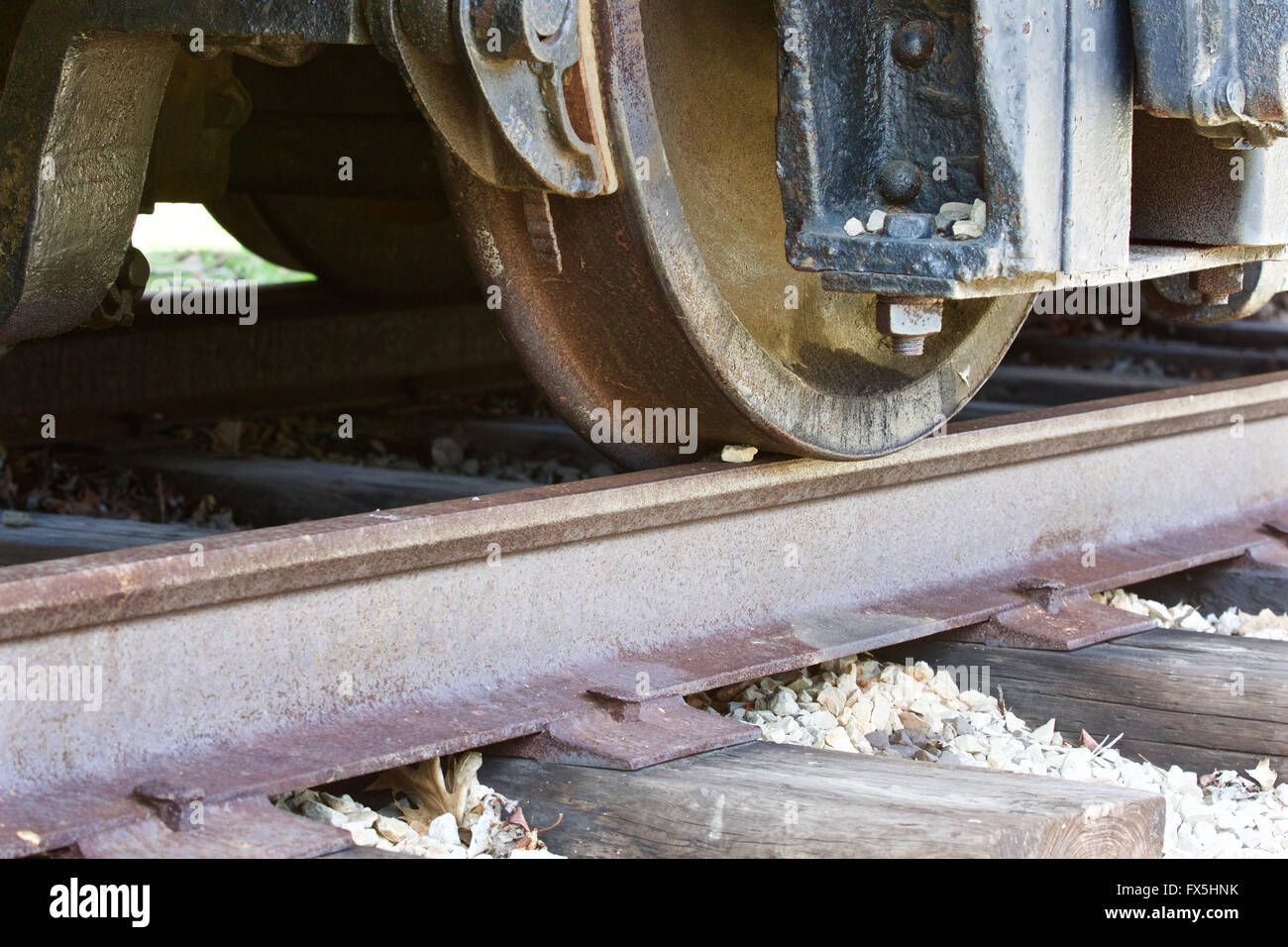 Beautiful photo of the old train wheels and the railroad Stock Photo ...