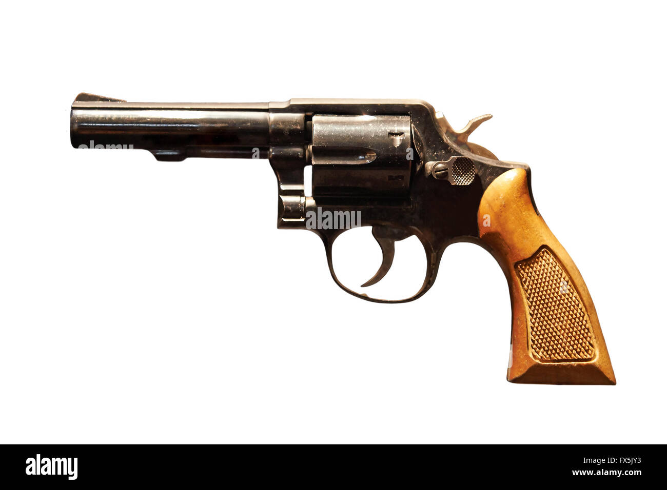 Old Revolver isolated on a white background Stock Photo - Alamy