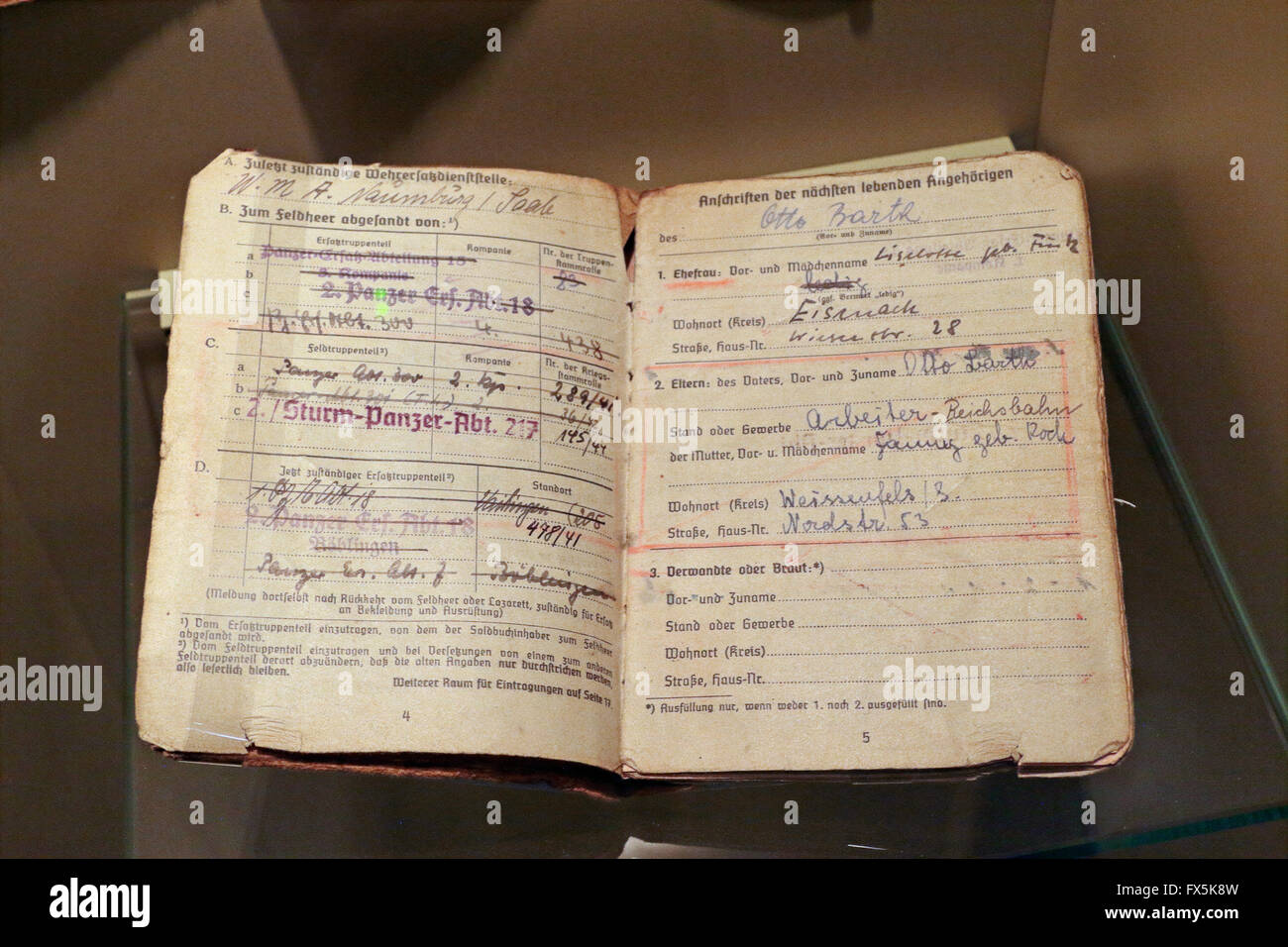Personal effects (personal logbook?) of a German soldier (Otto Barth ...