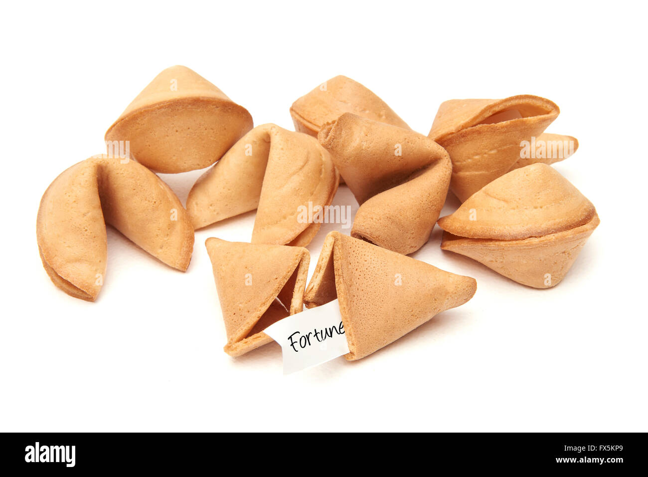 Fortune cookies isolated on a white background Stock Photo - Alamy
