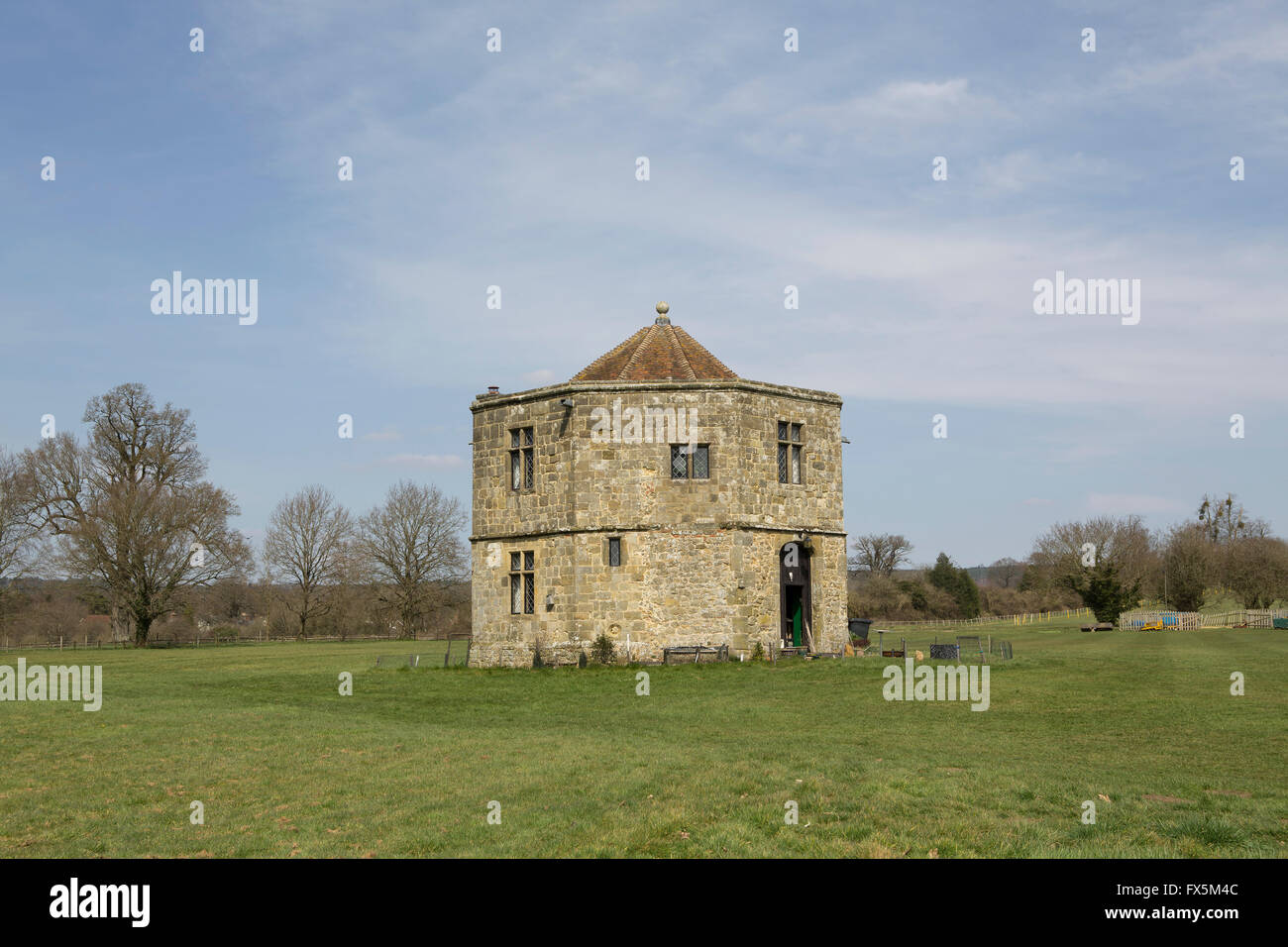 Unusual octagon shaped building in Cowdray park near Midhurst in West ...