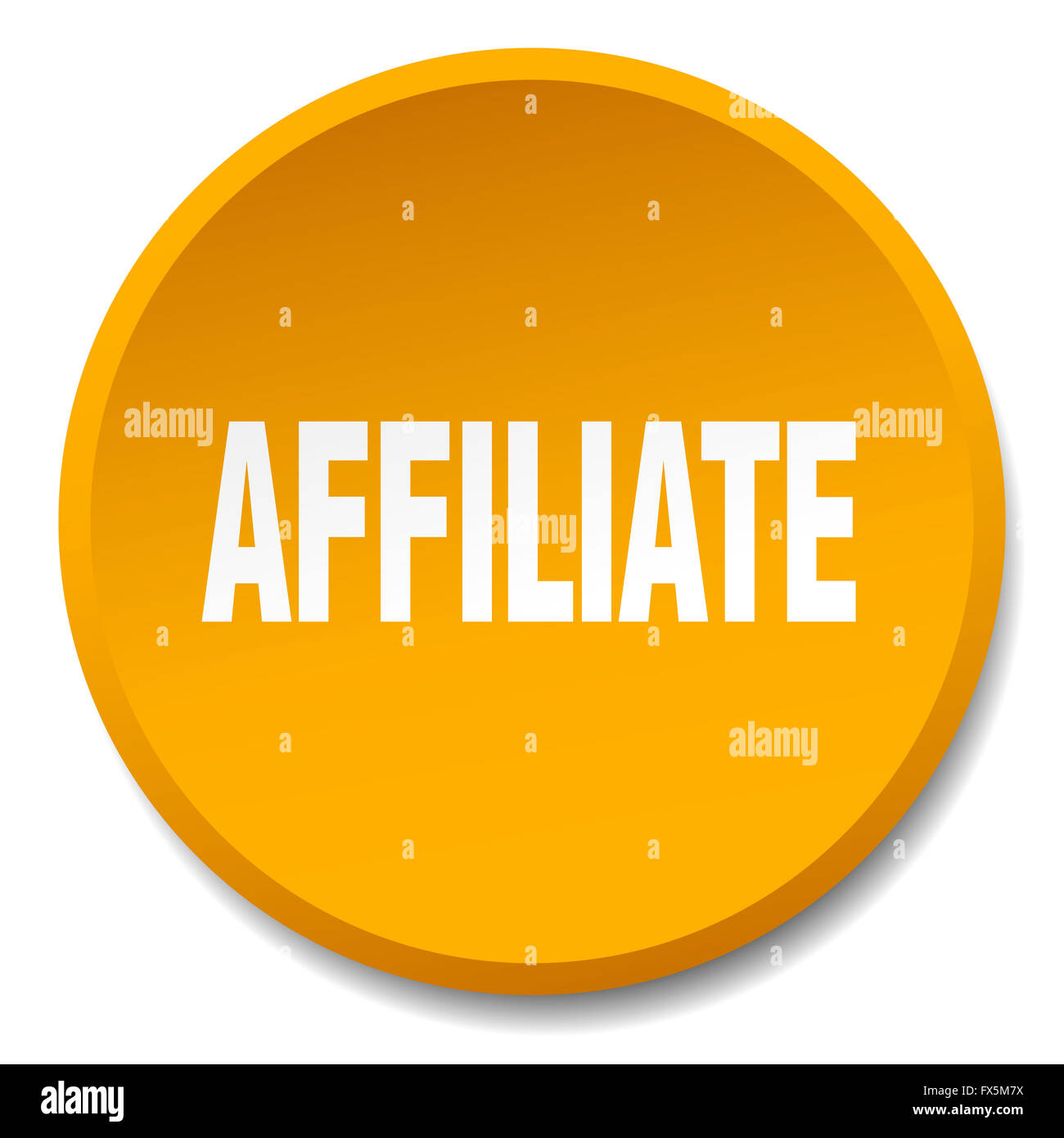 affiliate orange round flat isolated push button Stock Photo - Alamy