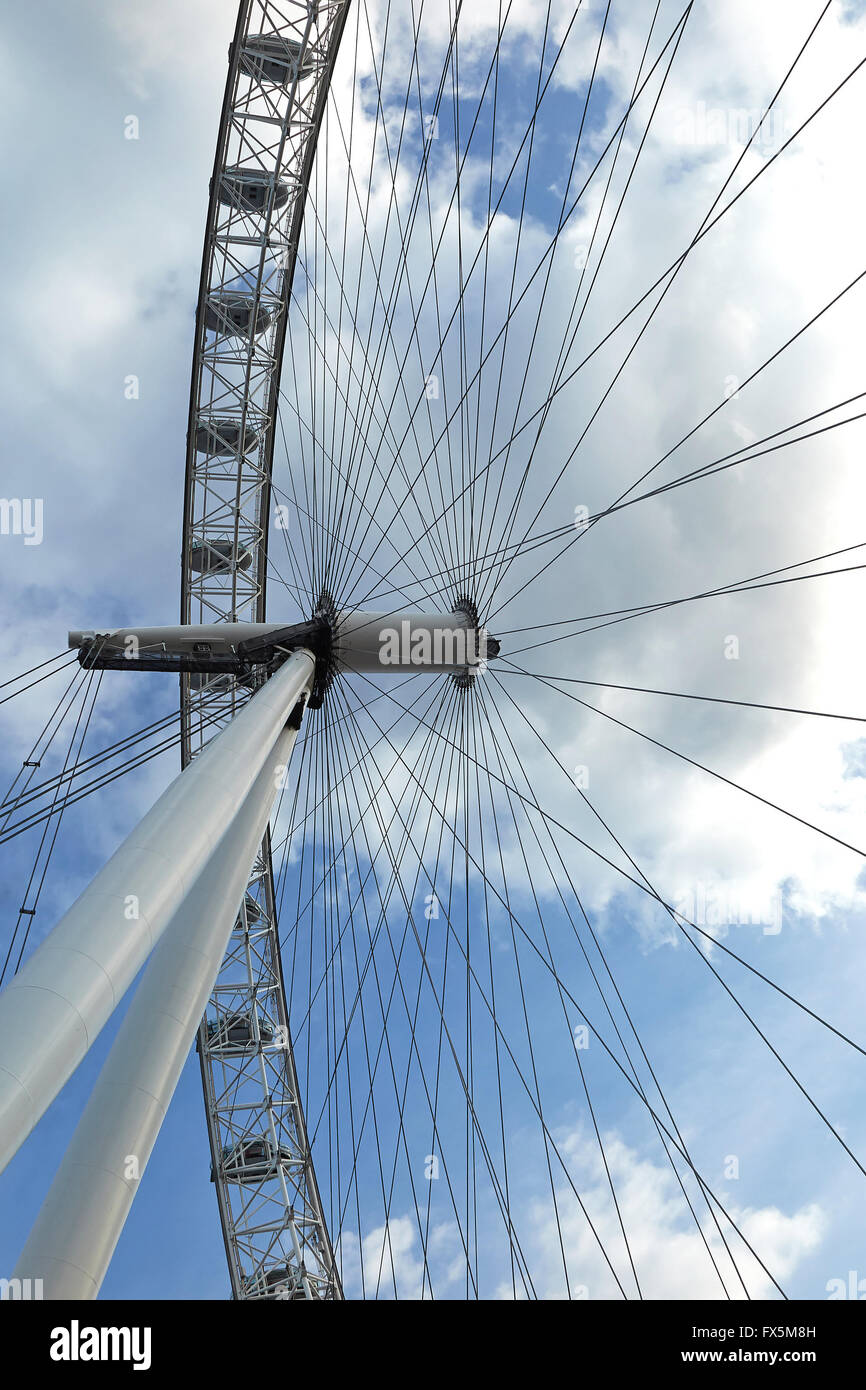 London, England – August 1, 2015: London Eye and its passenger capsules ...