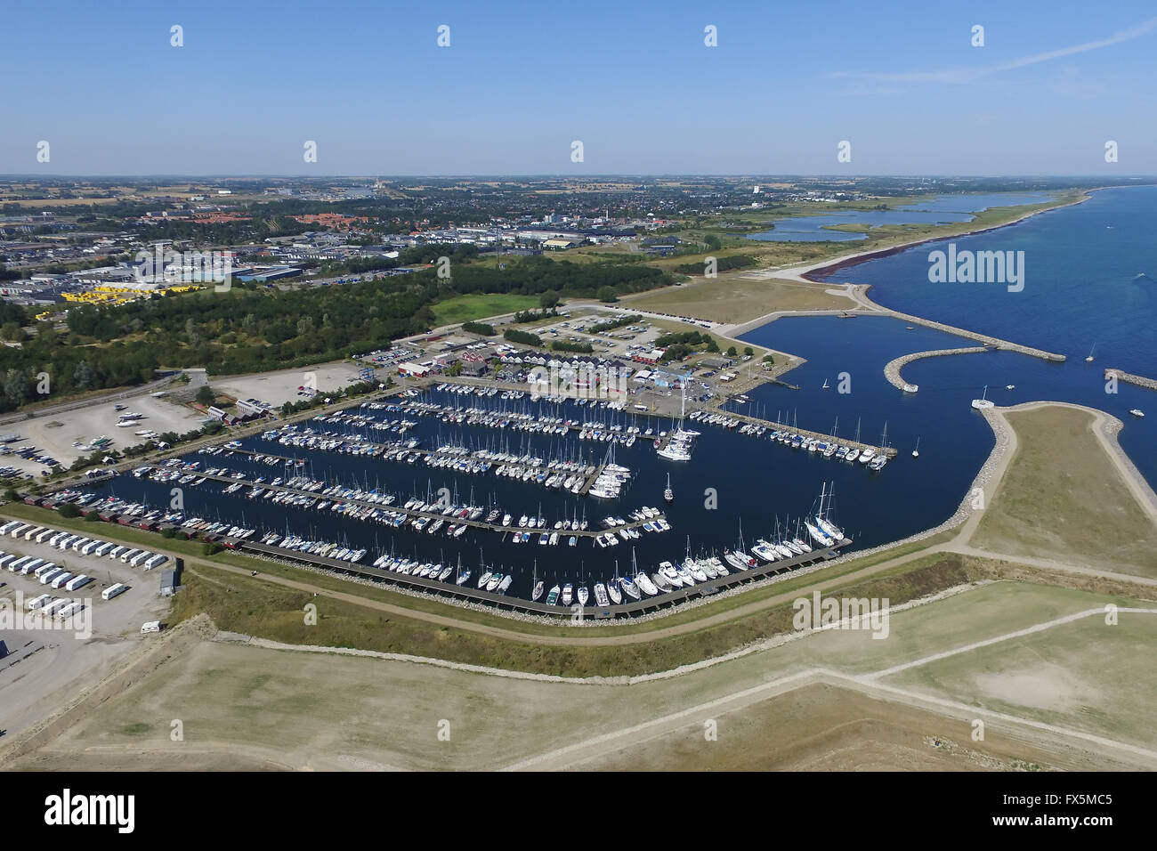 Aerial view of Koege marina located in Zealand, Denmark Stock Photo - Alamy