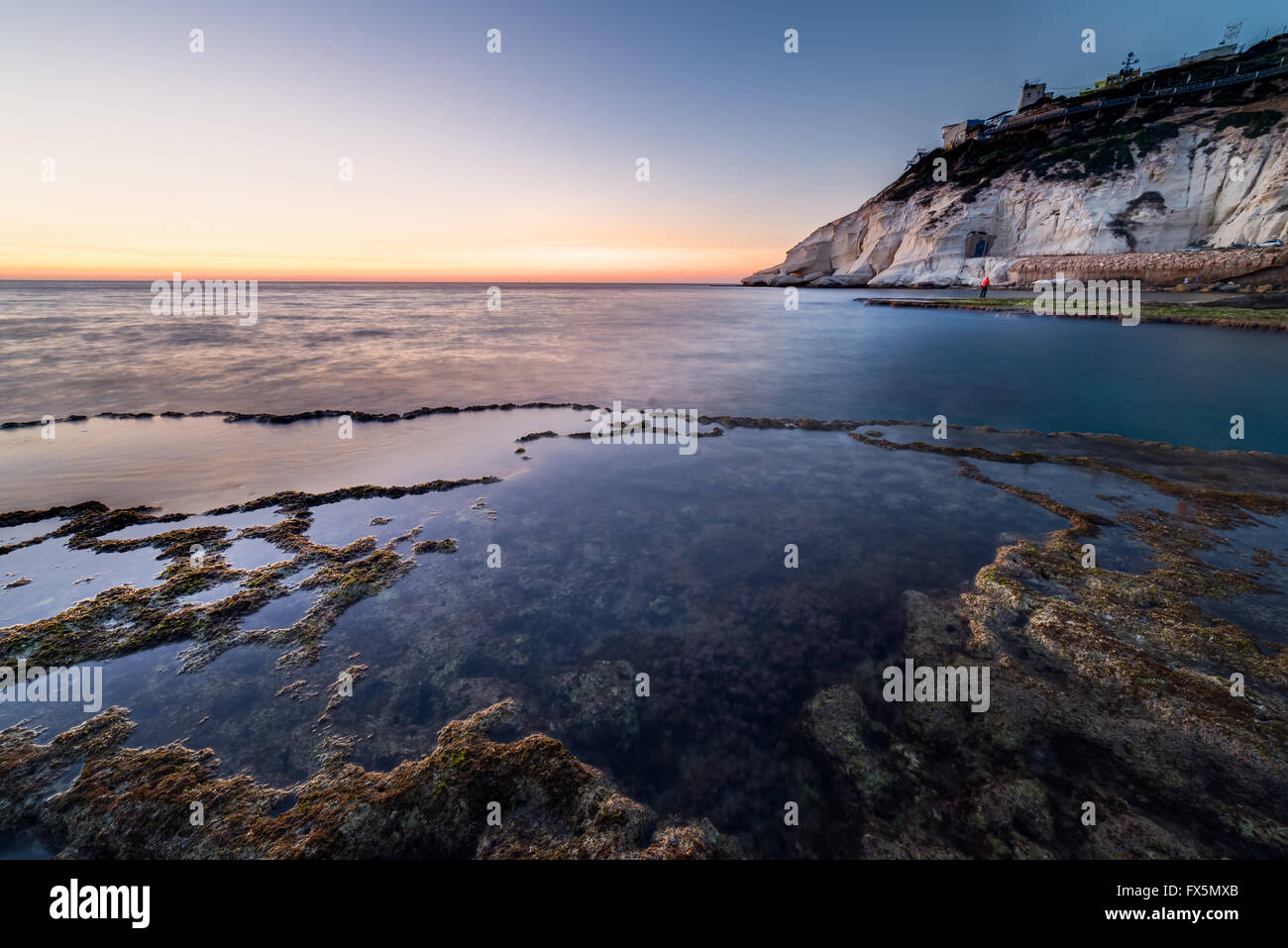 View of Rosh Hanikra from Achziv Beach, Israel Stock Photo - Alamy