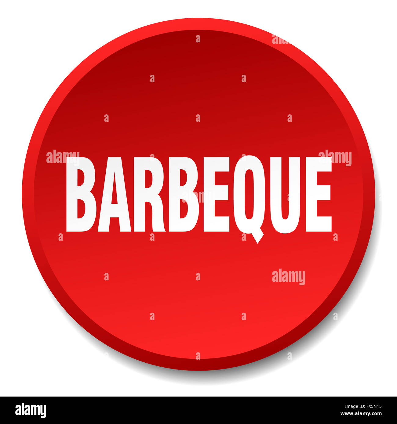 barbeque red round flat isolated push button Stock Photo - Alamy