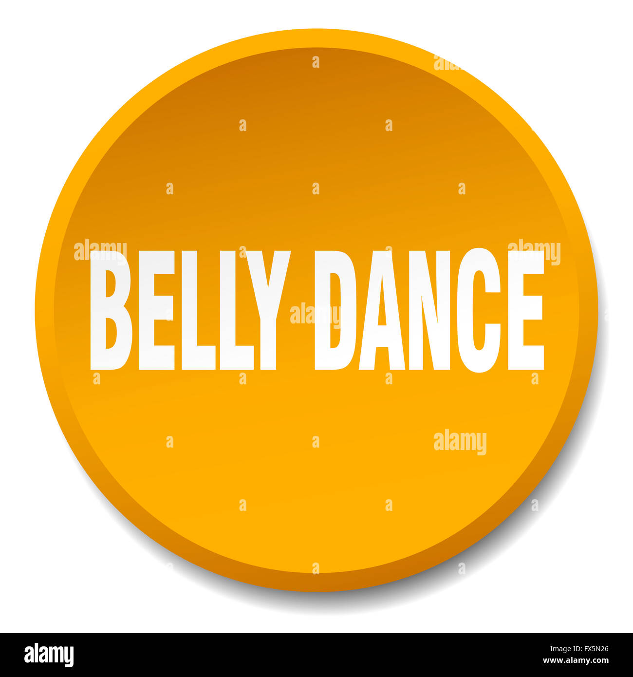 belly dance orange round flat isolated push button Stock Photo - Alamy