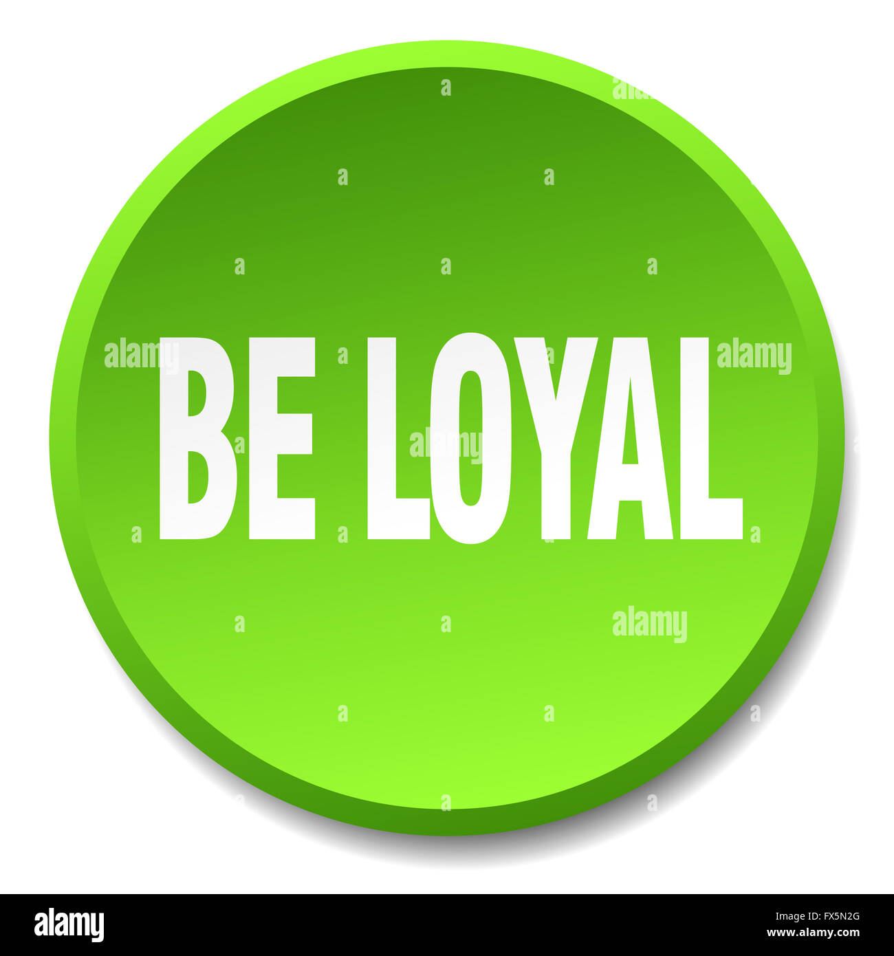 be loyal green round flat isolated push button Stock Photo - Alamy