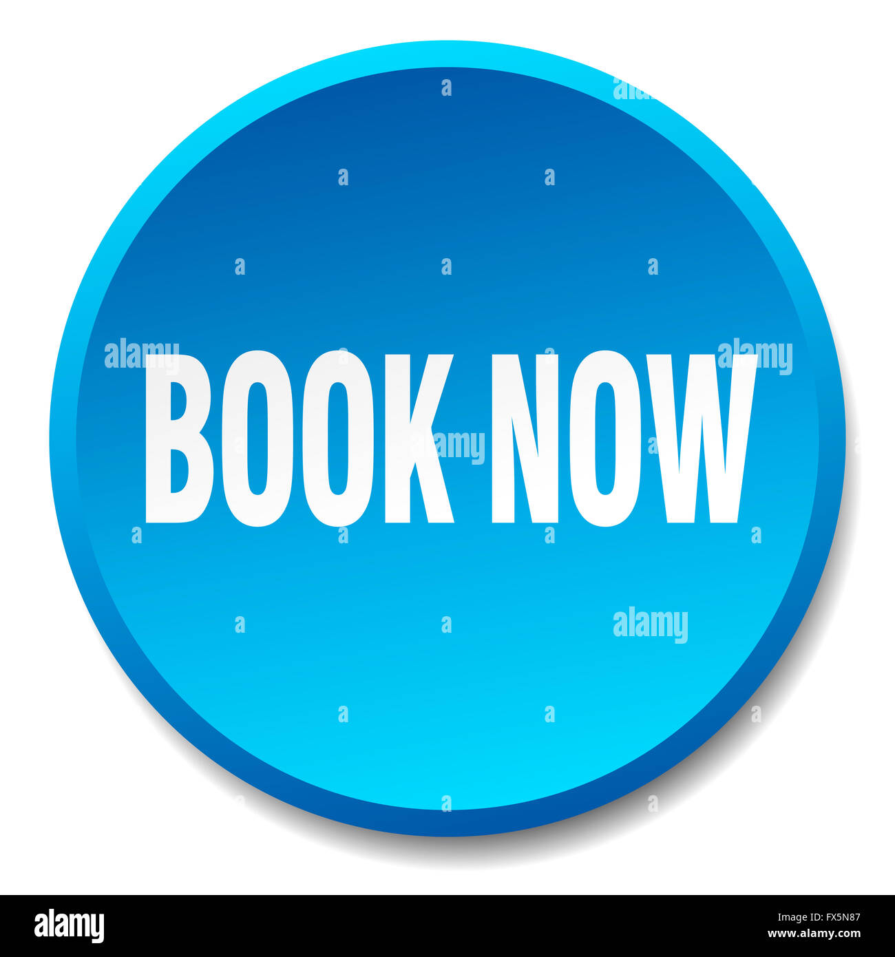 book now blue round flat isolated push button Stock Photo - Alamy