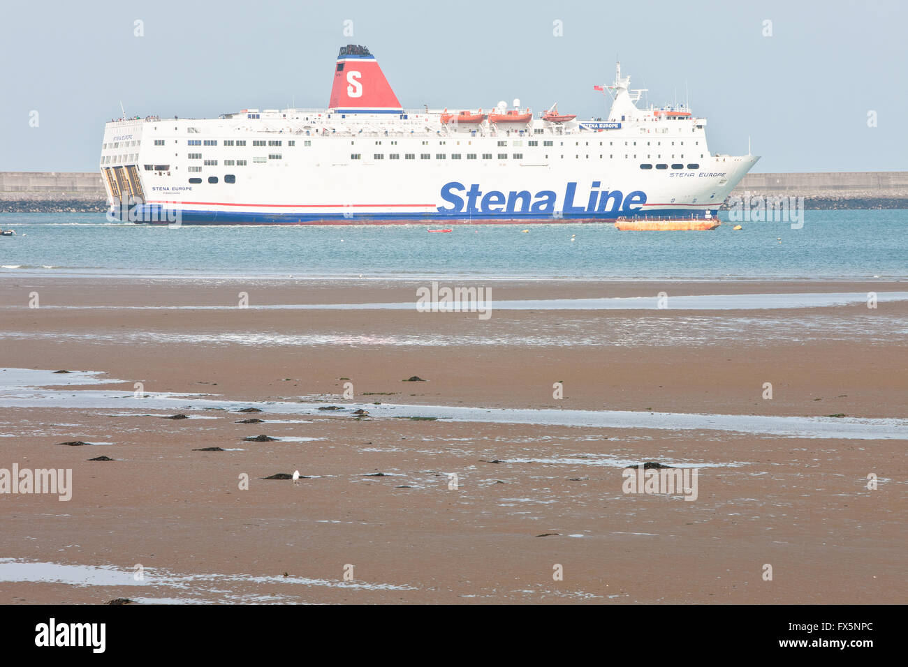 Stena Lines ferry "Stena Europe" leaving Fishguard Harbour heading to ...