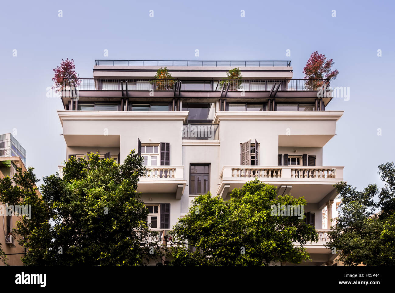Restored building on Rothschild Blvd, Israel Stock Photo - Alamy