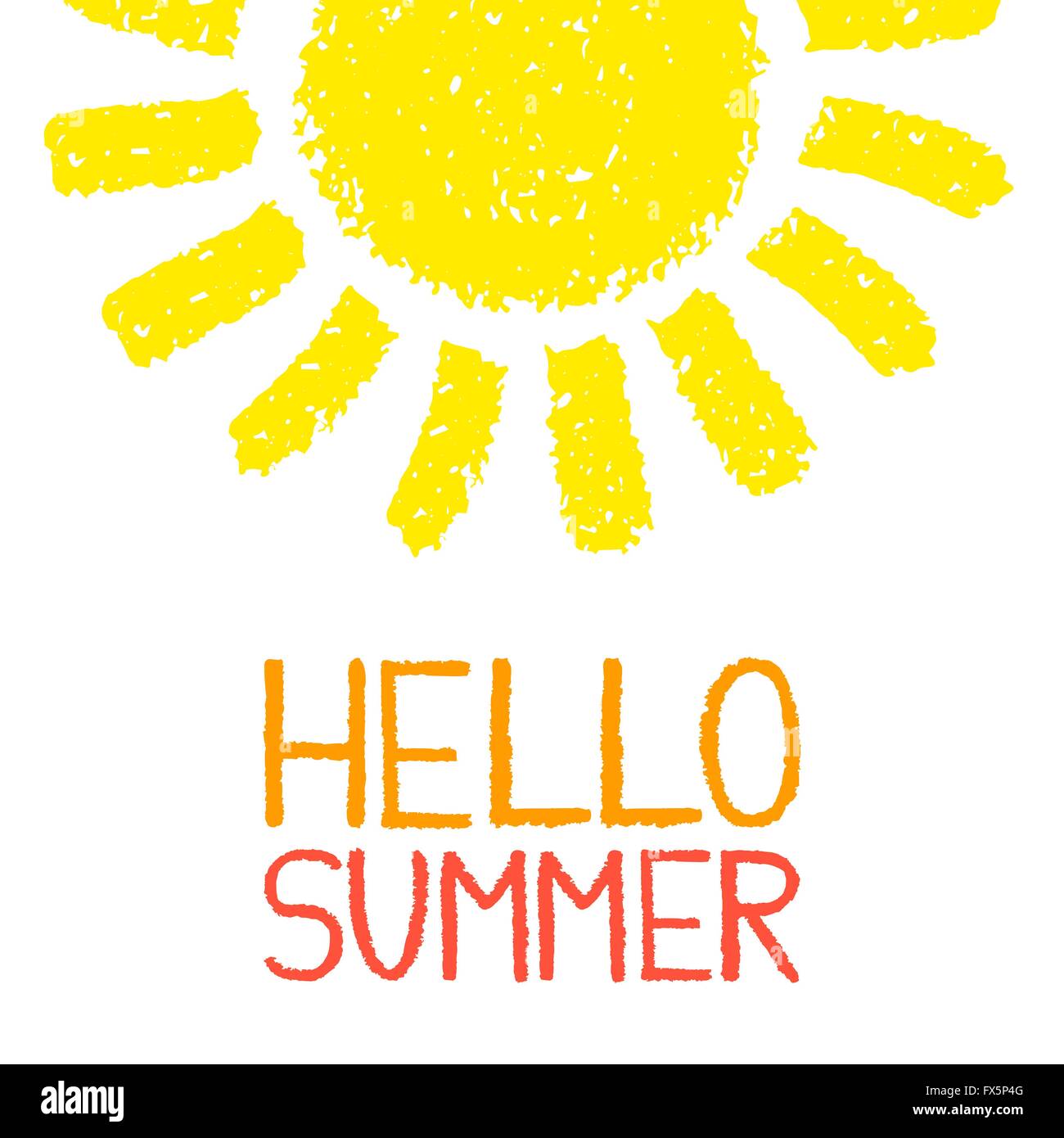 Hello summer sunshine hand Stock Vector Images - Alamy