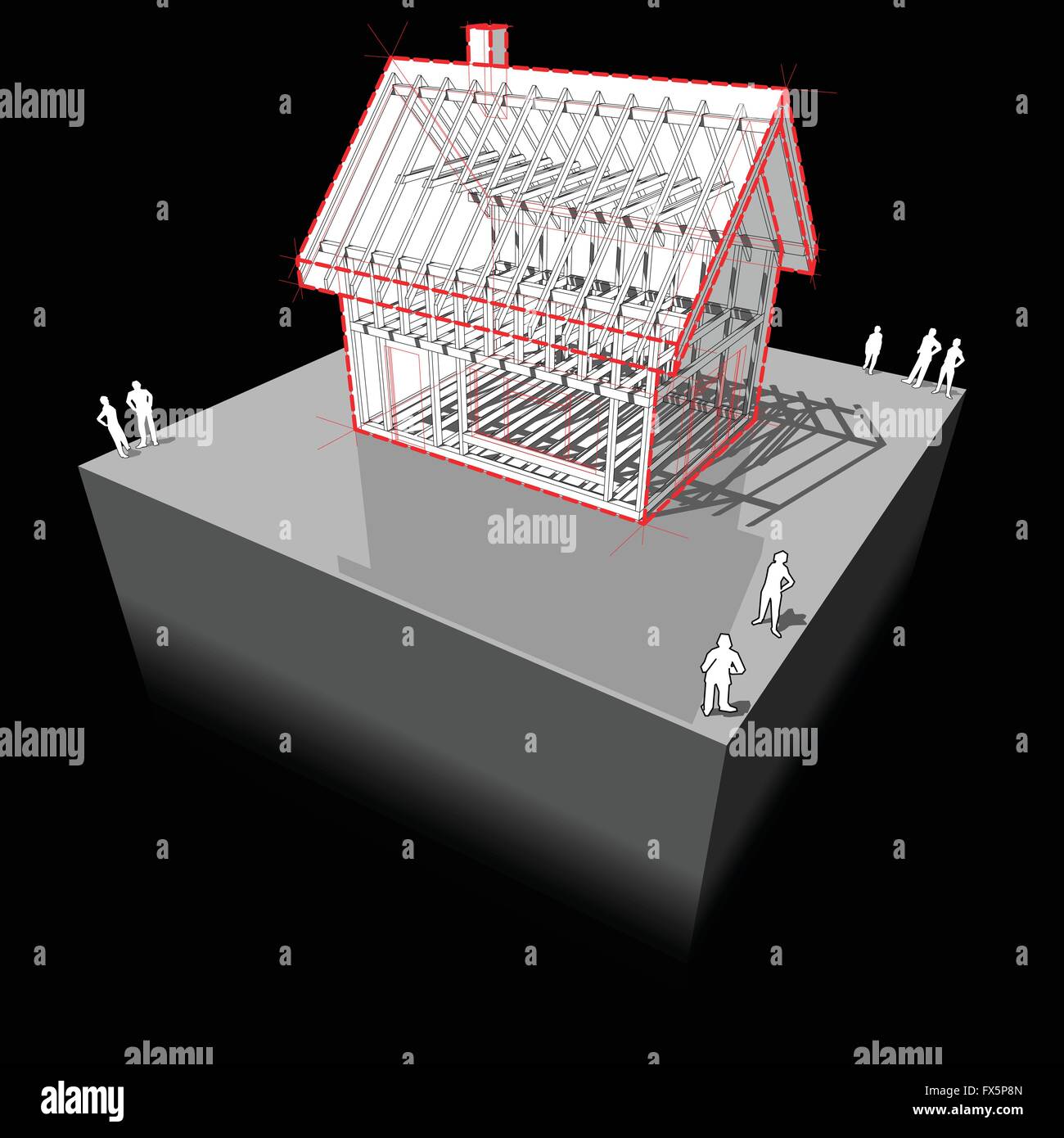 Roof truss diagram hi-res stock photography and images - Alamy