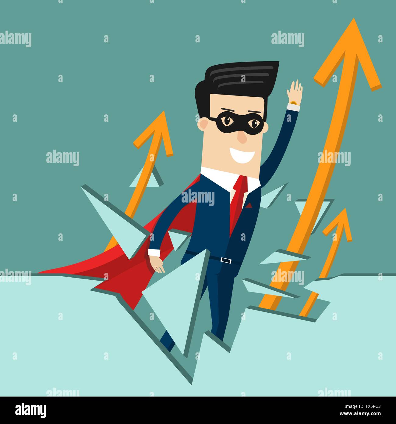 Global Success. Business concept cartoon illustration Stock Vector ...