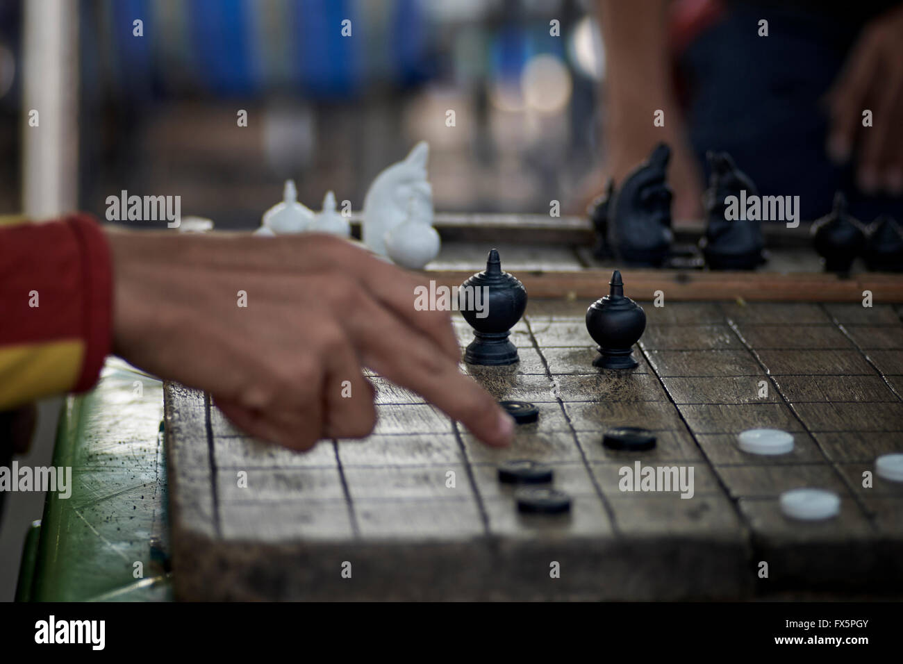 Thailand chess game known as Makruk. Thailand S. E. Asia Stock Photo ...