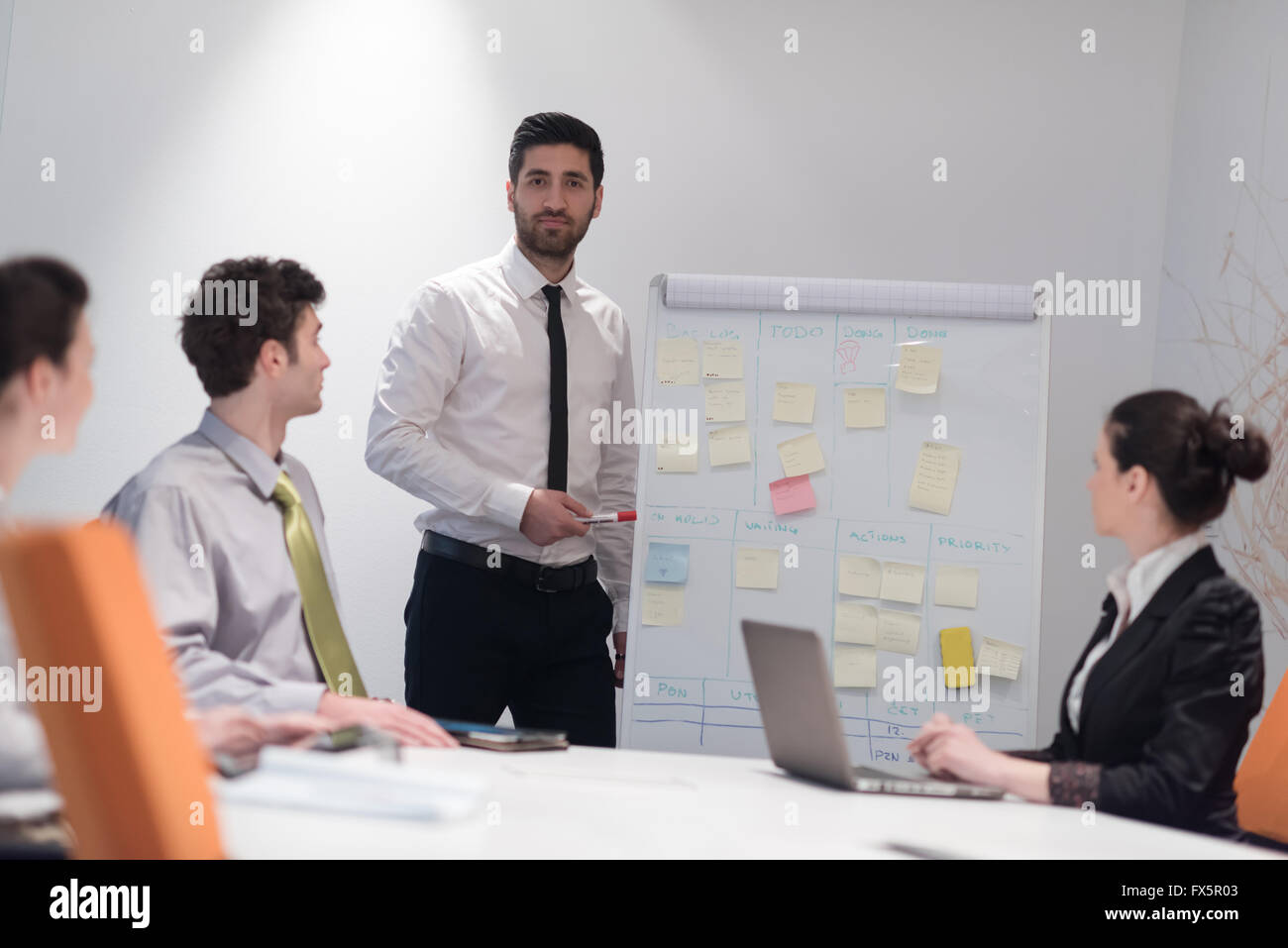 business people group brainstorming on meeting at office, businessman ...