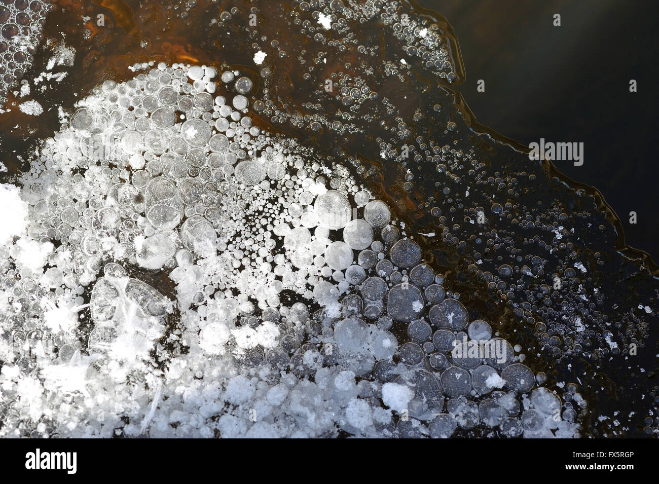 Spring melting of ice and the flow of water Stock Photo - Alamy