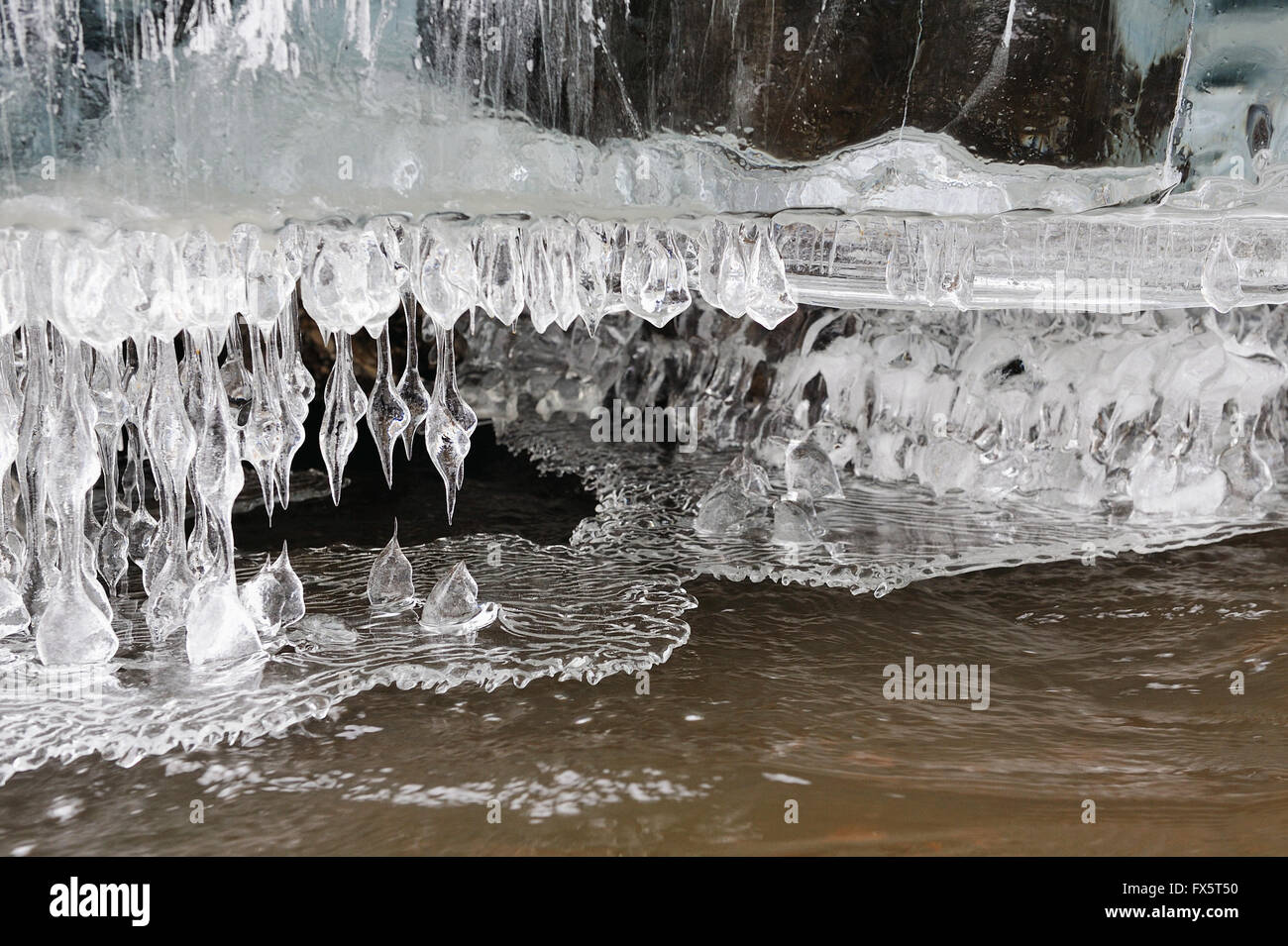 Close up of melting ice in spring Stock Photo - Alamy