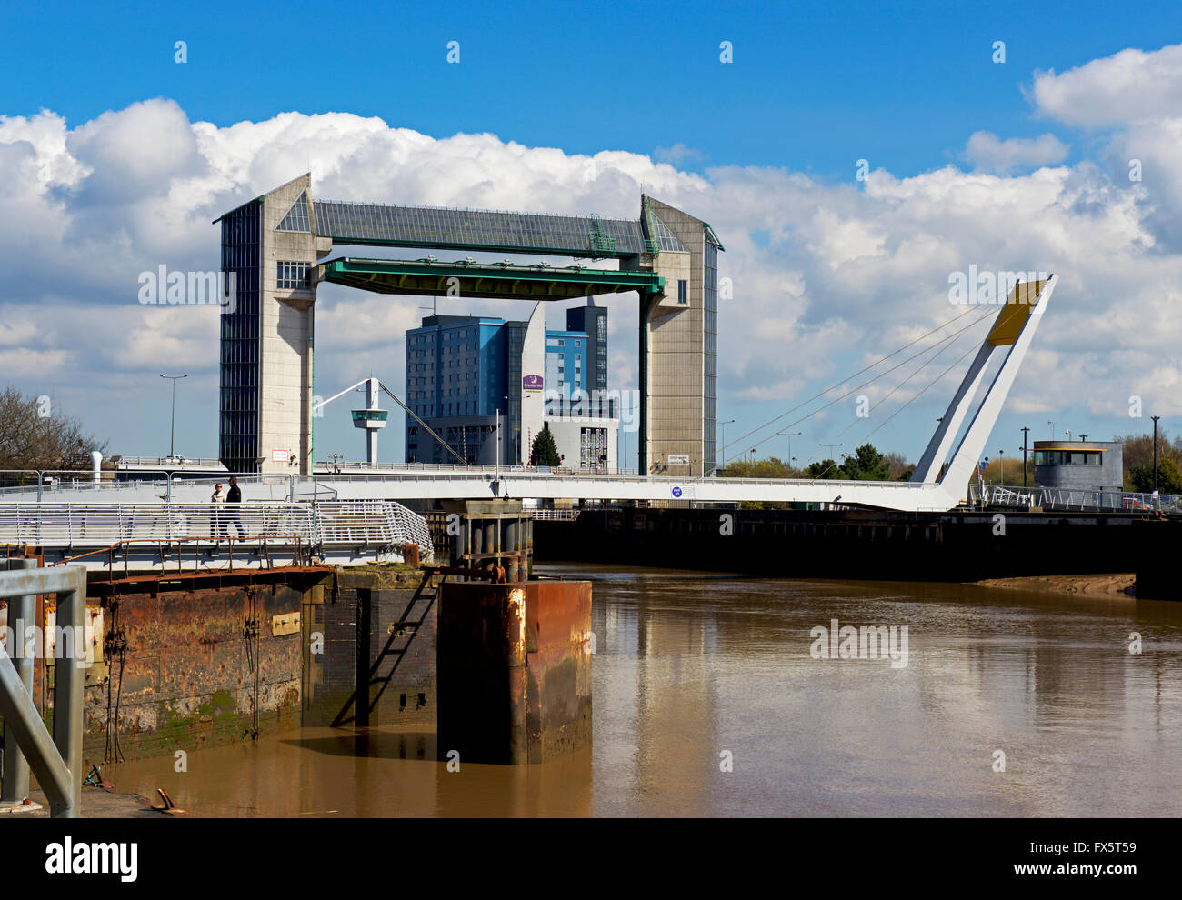 The flood barrier spanning the River Hull, Kingston upon Hull ...