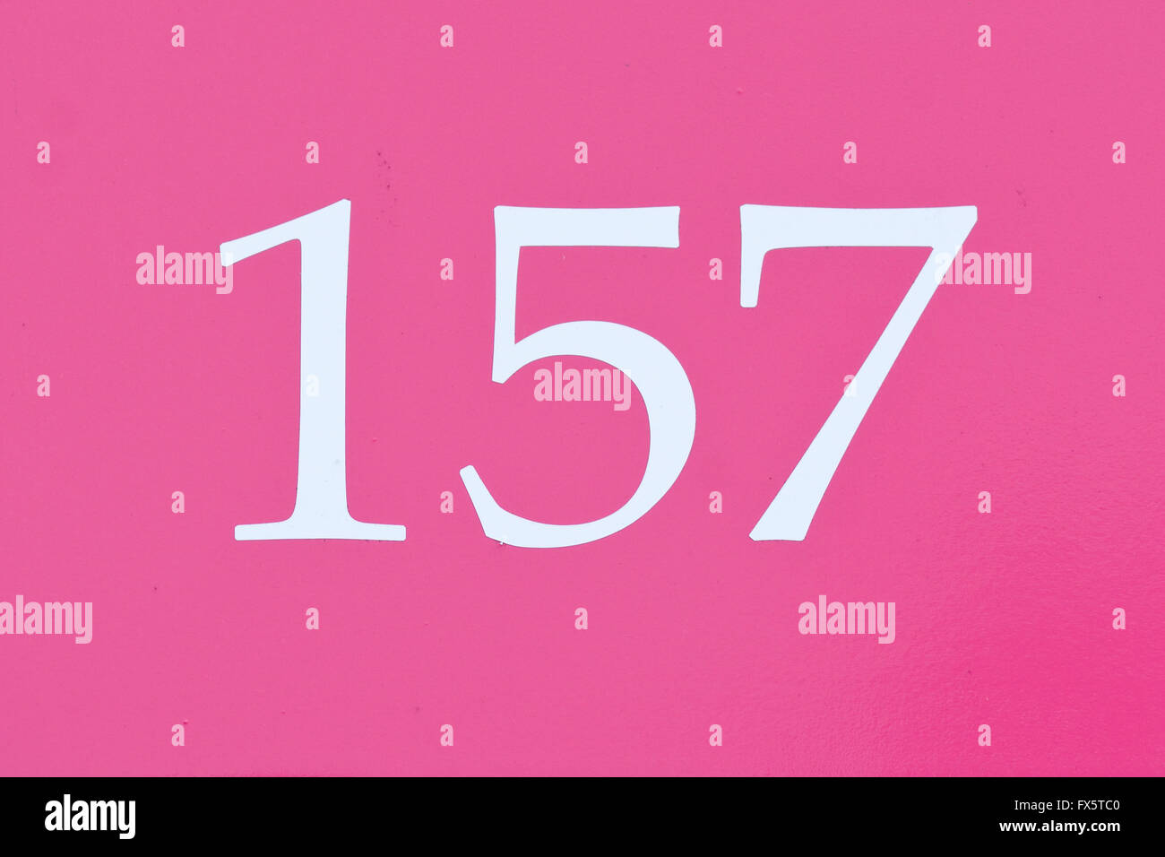 Painted house number 157 sign Stock Photo - Alamy