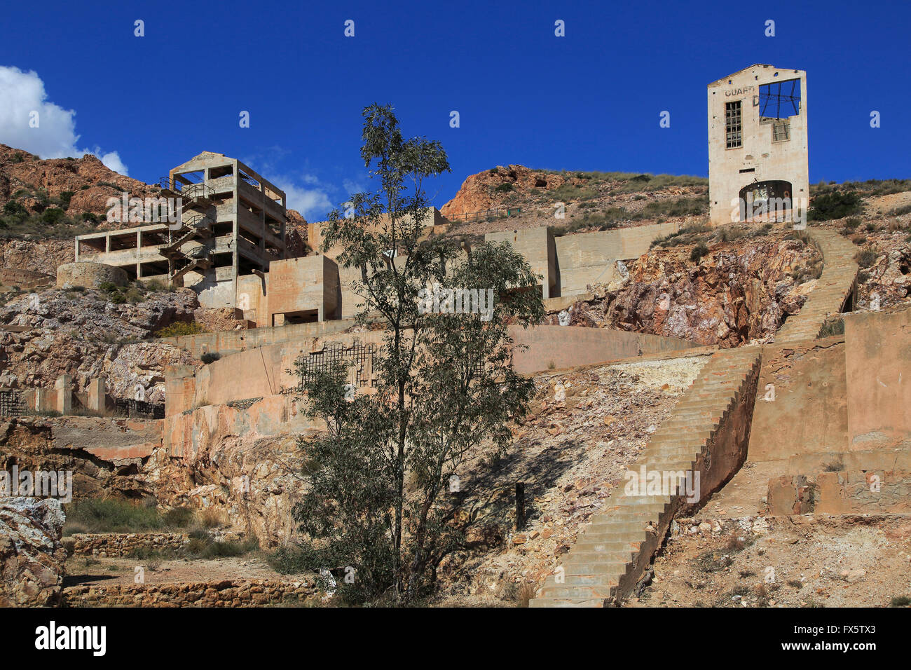 Old gold mine buildings, Rodalquilar, Cabo de Gata natural park ...