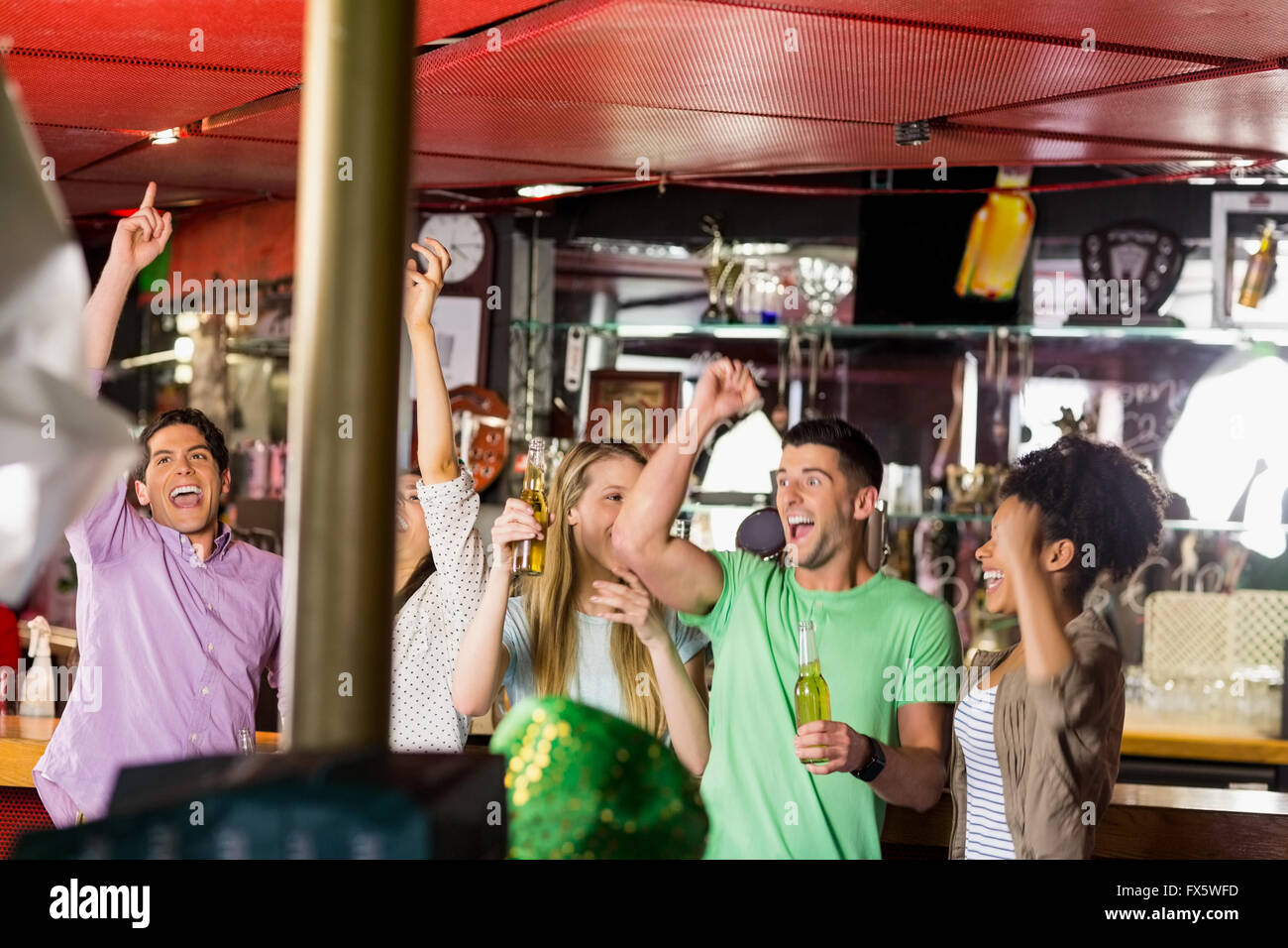 Smiling friends having fun Stock Photo - Alamy