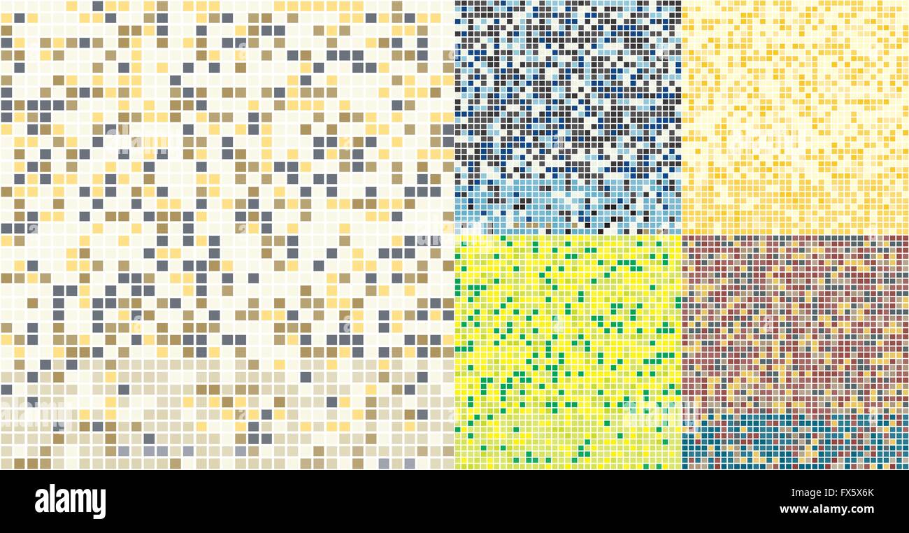 Abstract square pixel mosaic background. Seamless colorful tiles ...