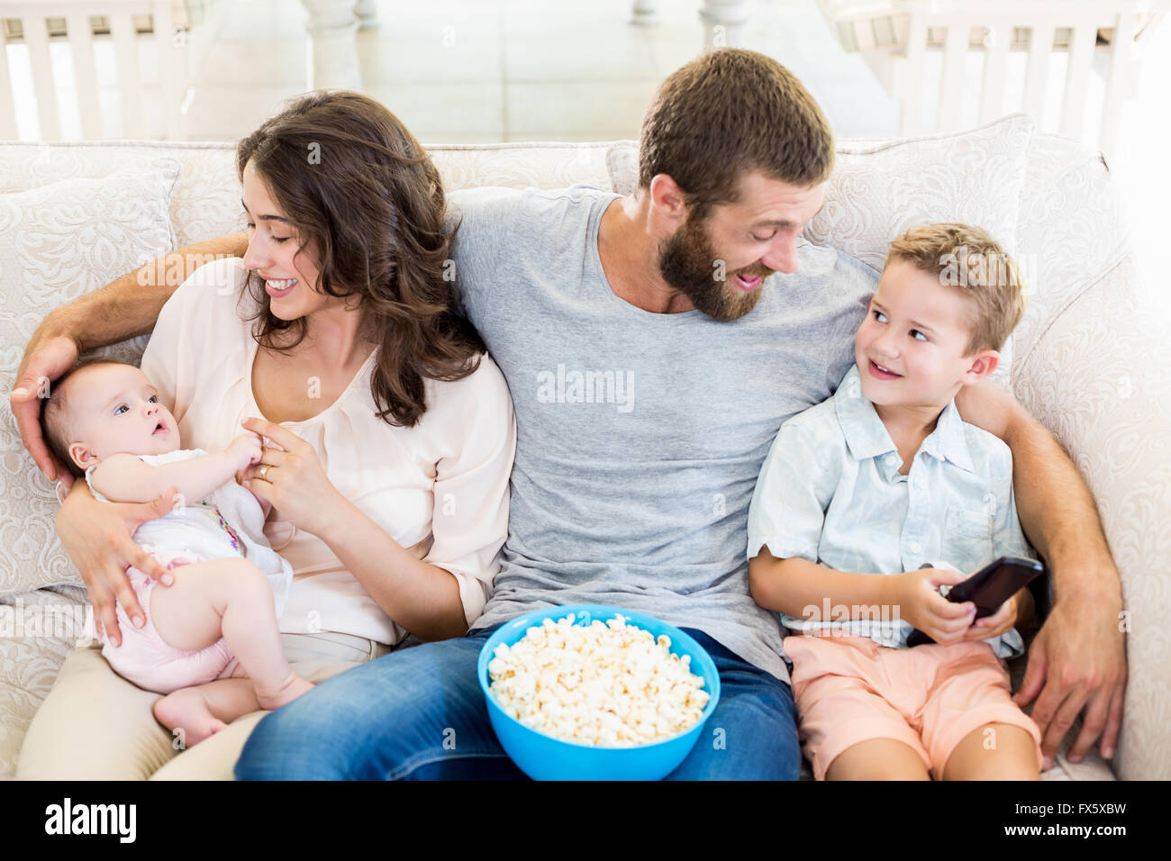 Family Watching Tv Talking High Resolution Stock Photography and Images ...
