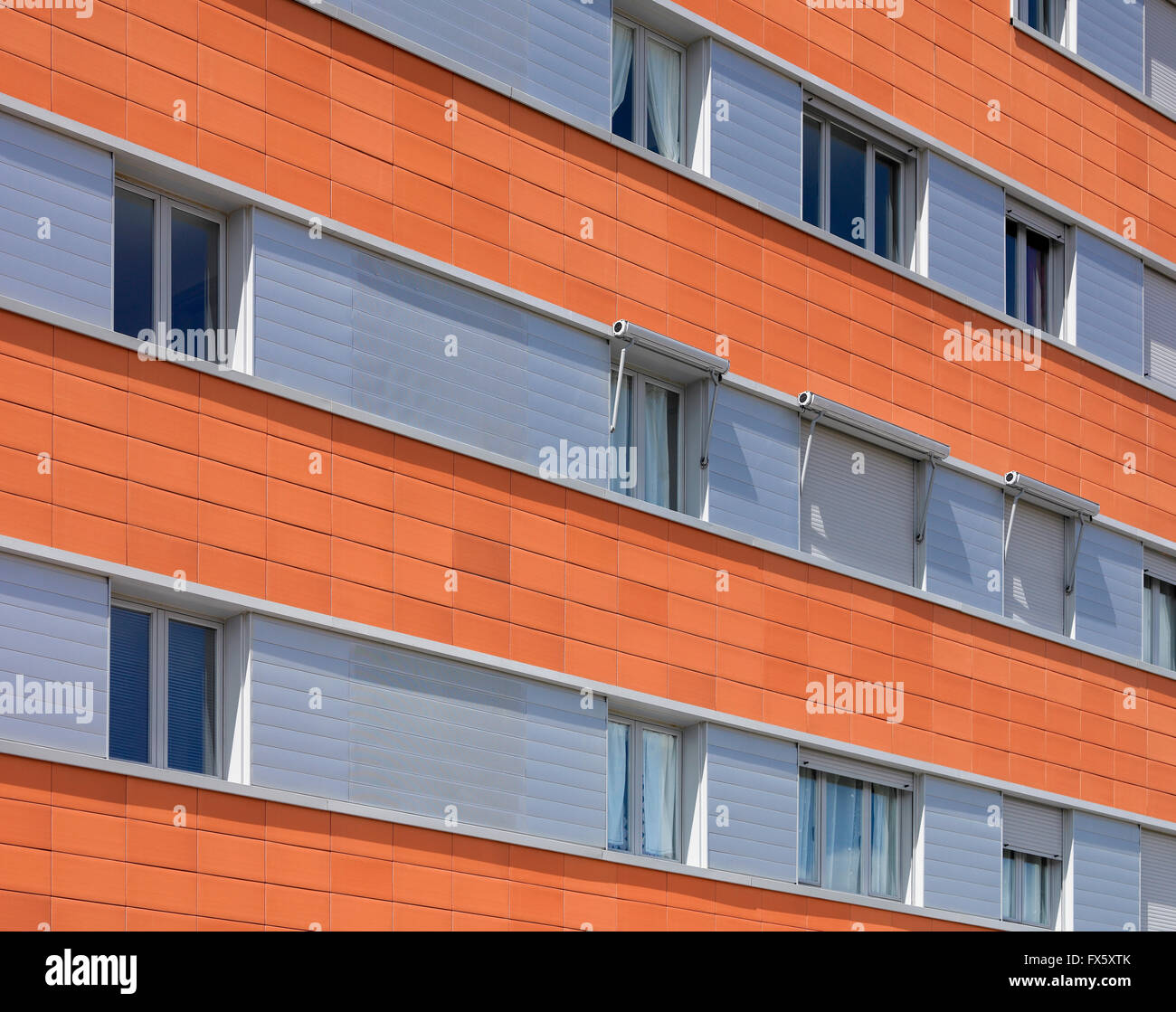 Modern building facade with ceramic tiles. Horizontal format Stock ...