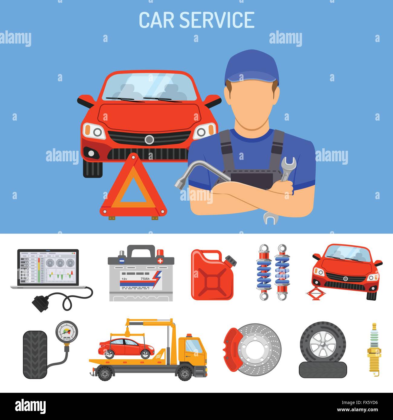 Car Service Concept Stock Vector Image & Art - Alamy