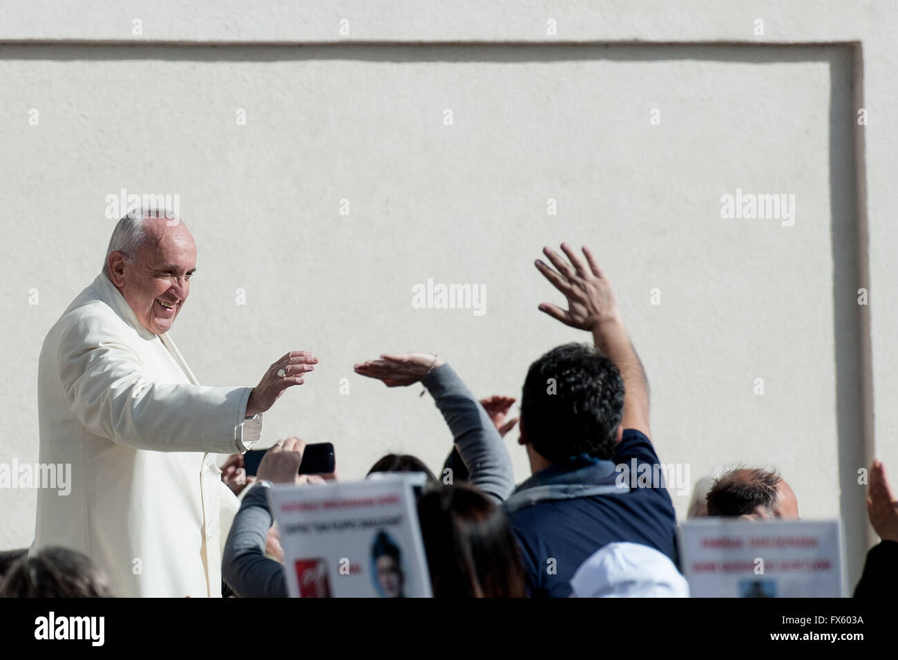 Pope Francis addresses the audience during the Jubilee of Mercy ...